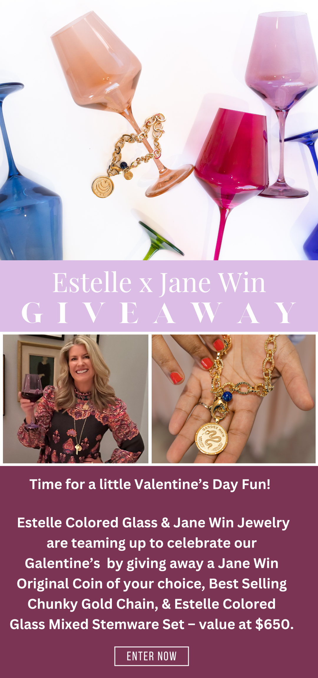 Jane Win Giveaway – Estelle Colored Glass