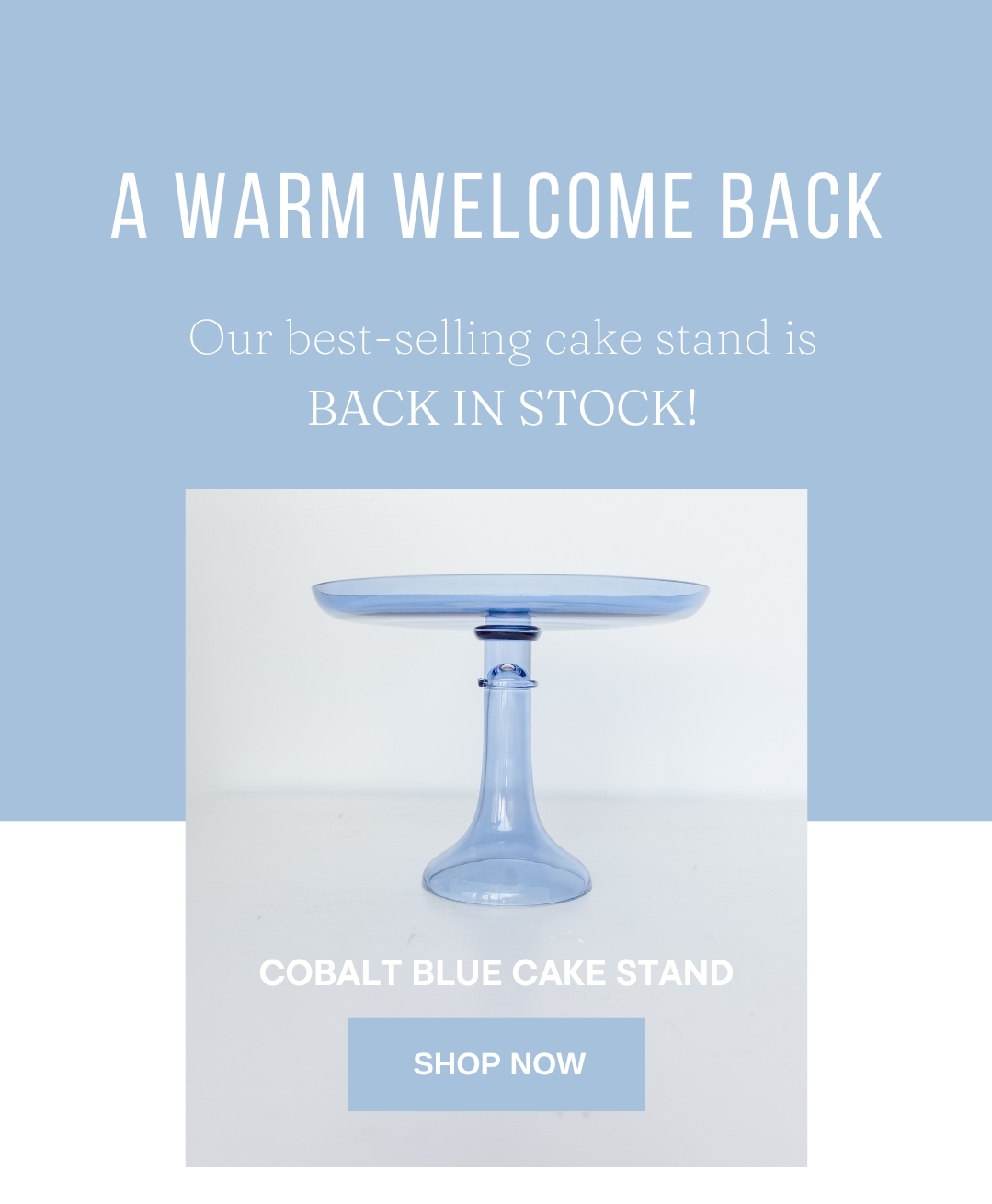 Back in Stock: Cobalt Blue Cake Stand – Estelle Colored Glass