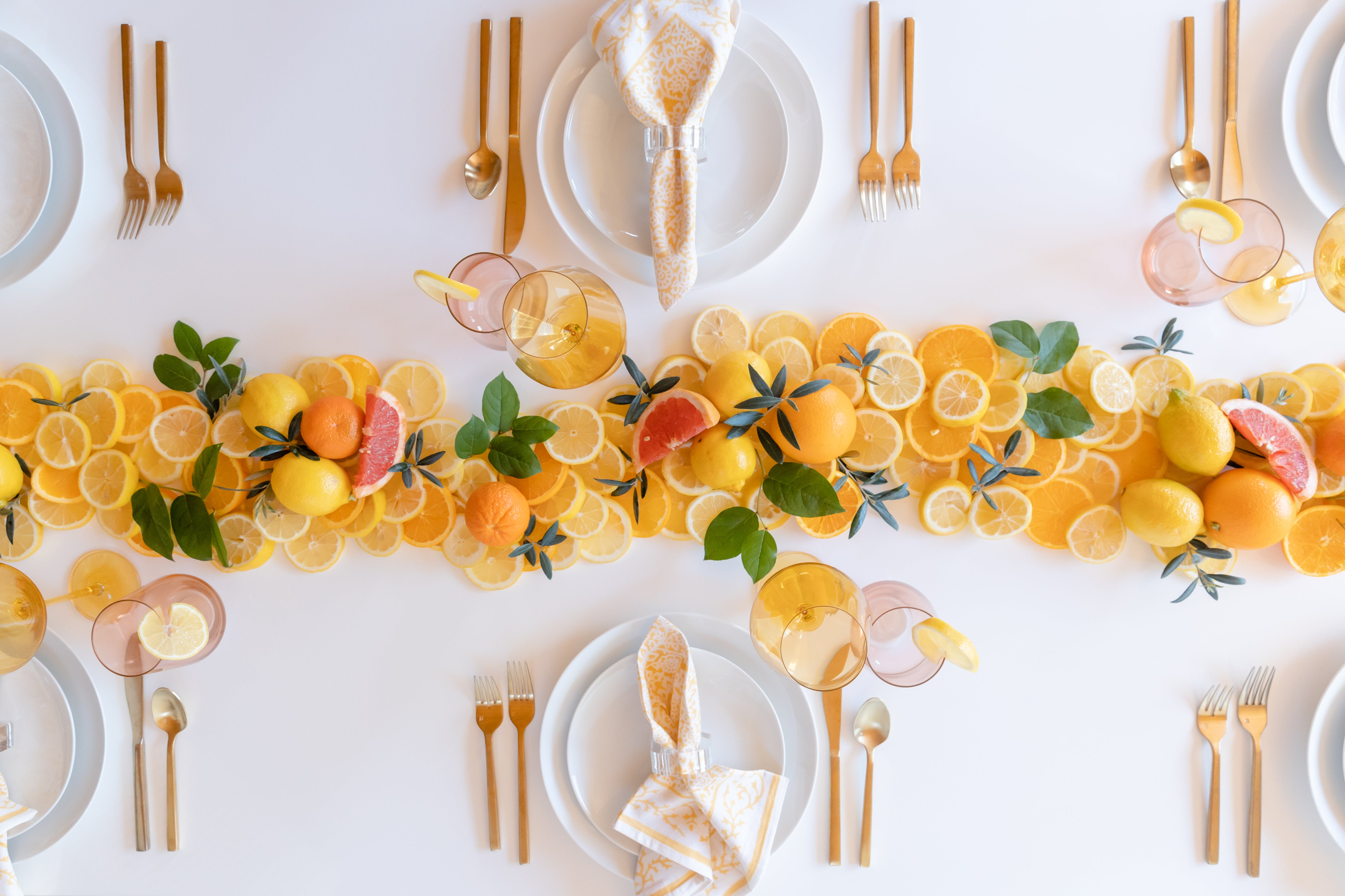 A Spring Citrus Tablescape – Estelle Colored Glass
