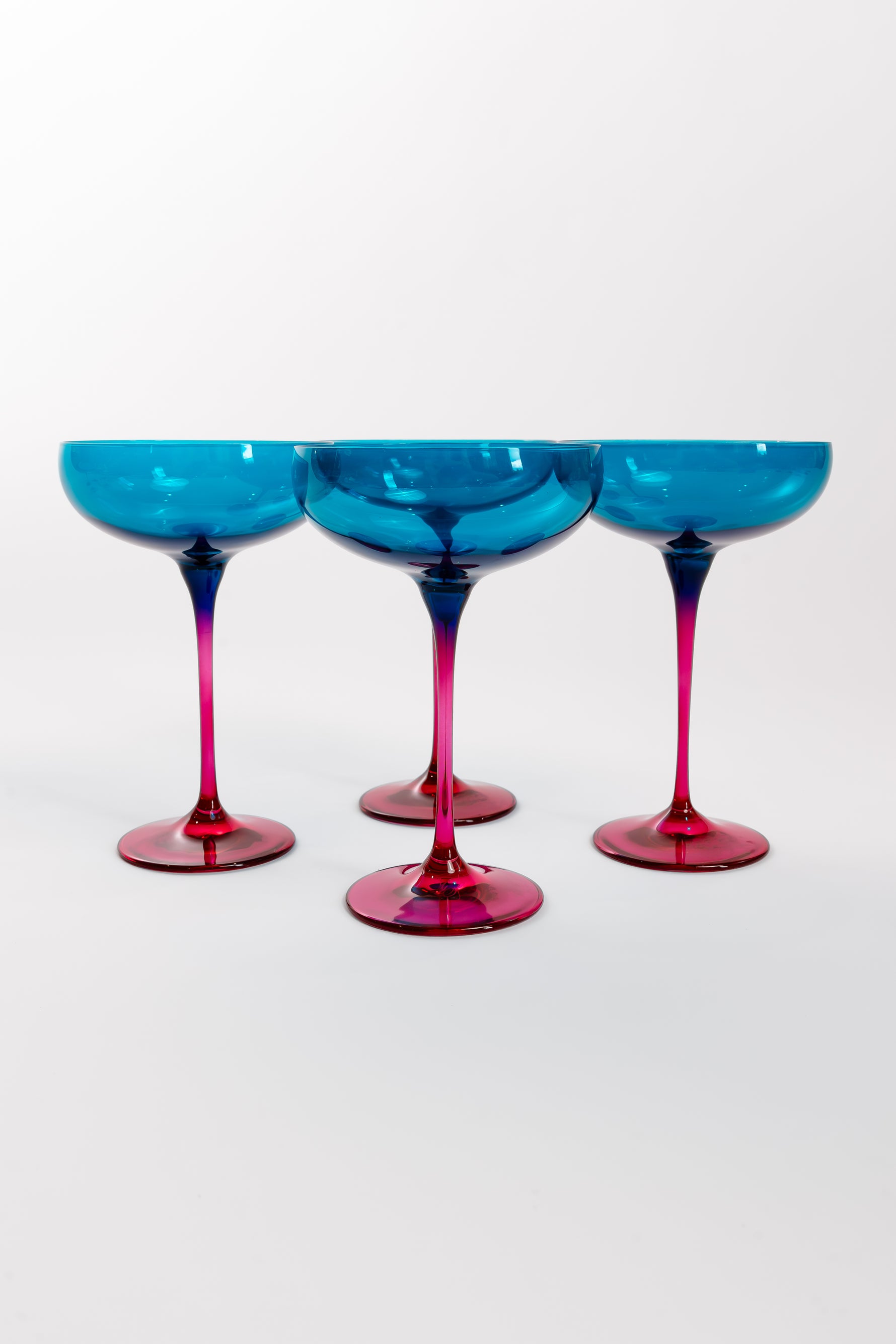 Estelle Colored Champagne Coupe - Set of 6 {Colorblock: Teal + Fuchsia ...