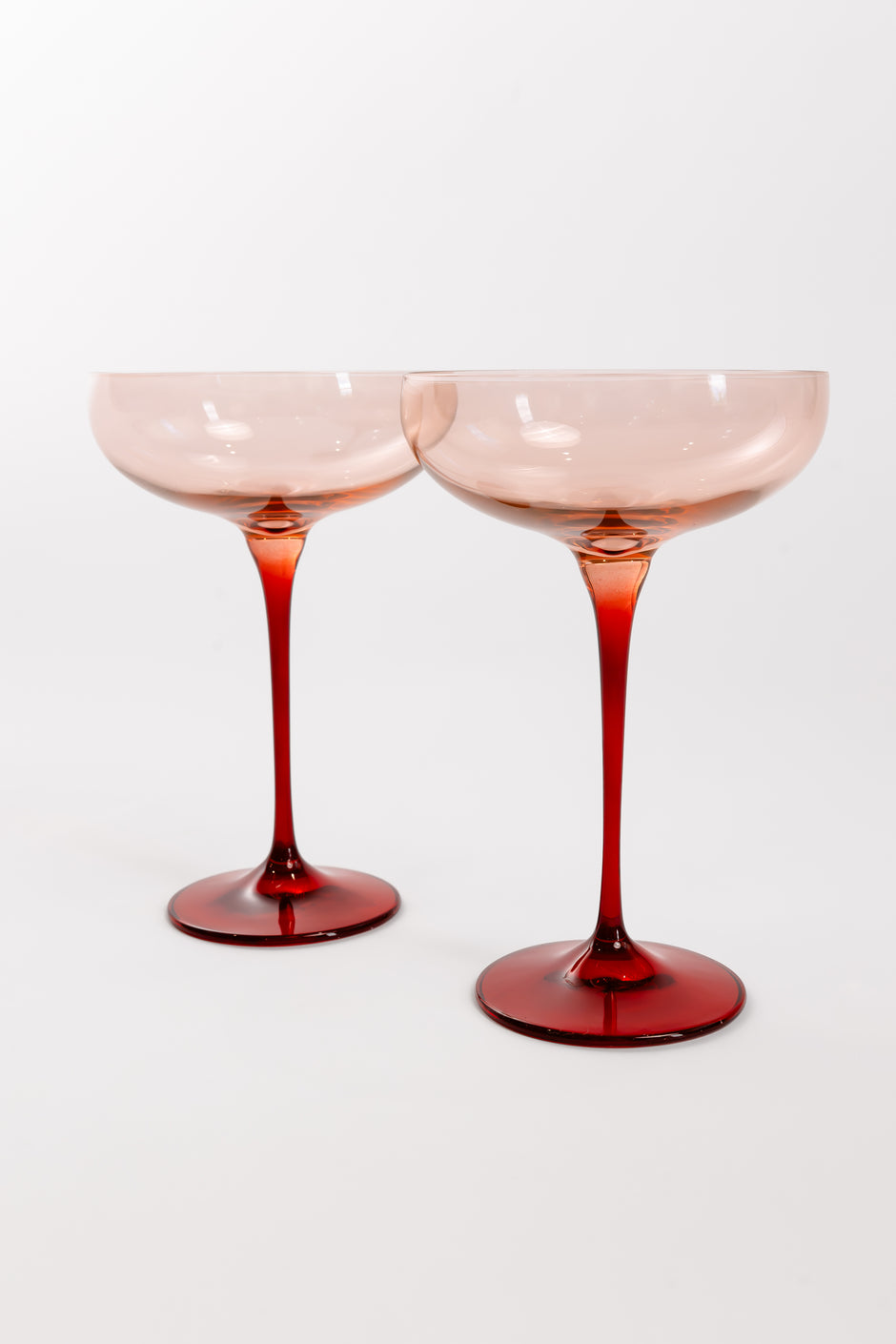 Colorblock Champagne Coupes – Estelle Colored Glass