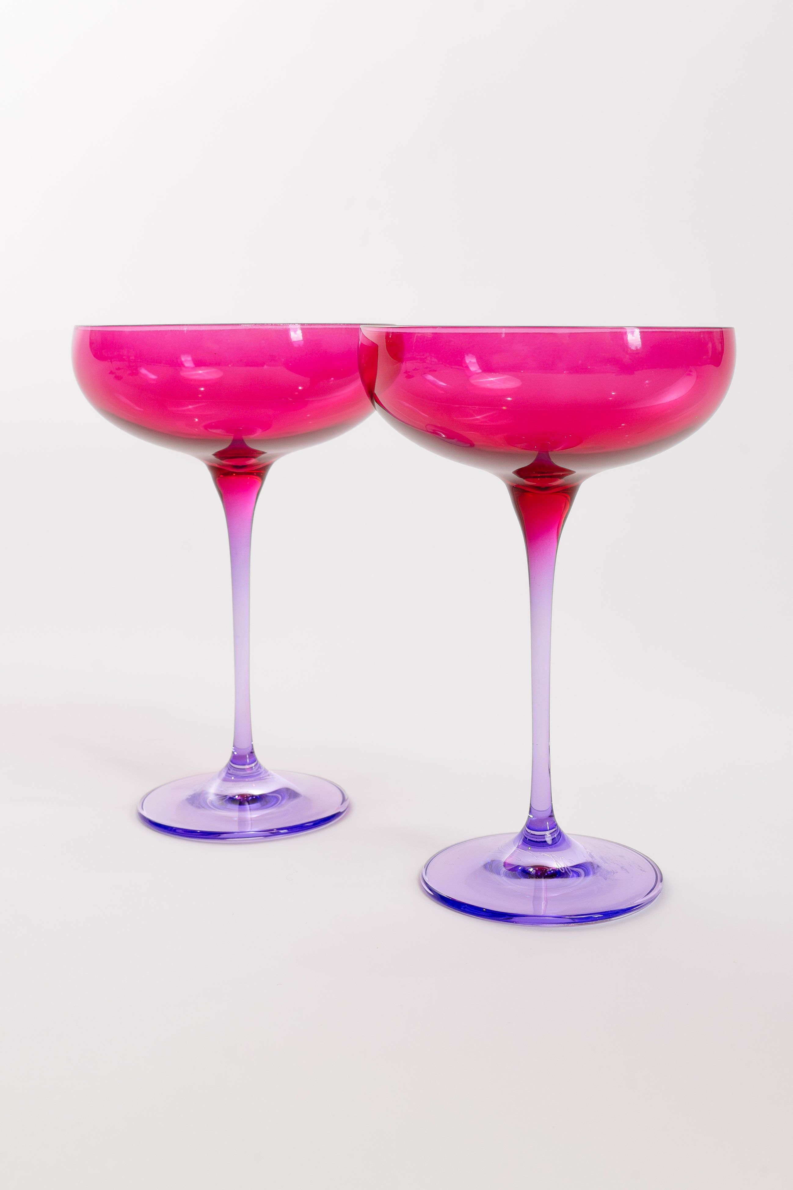 Estelle Colored Champagne Coupe - Set of 2 {Colorblock: Fuchsia + Lave ...