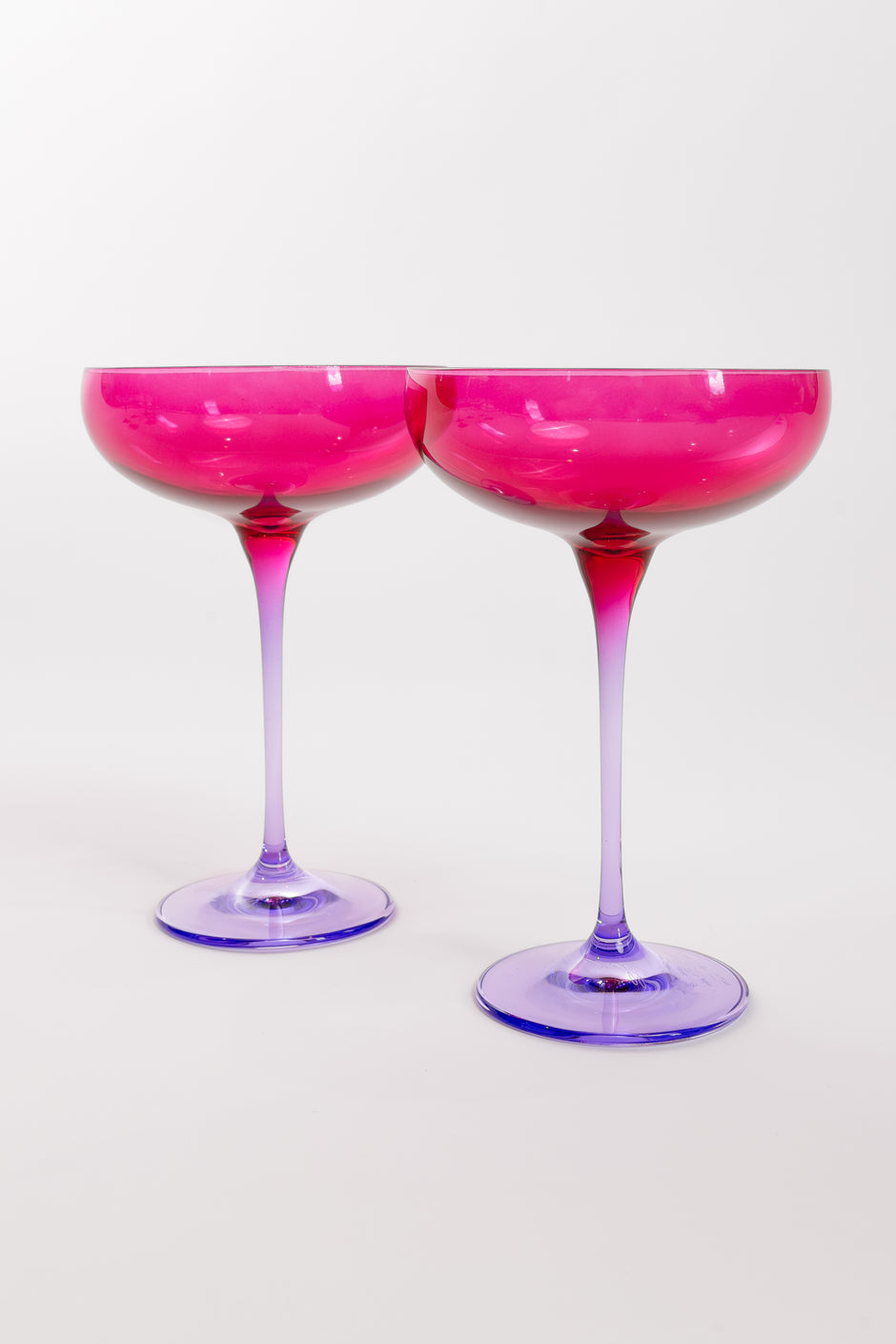 Colorblock Champagne Coupes – Estelle Colored Glass