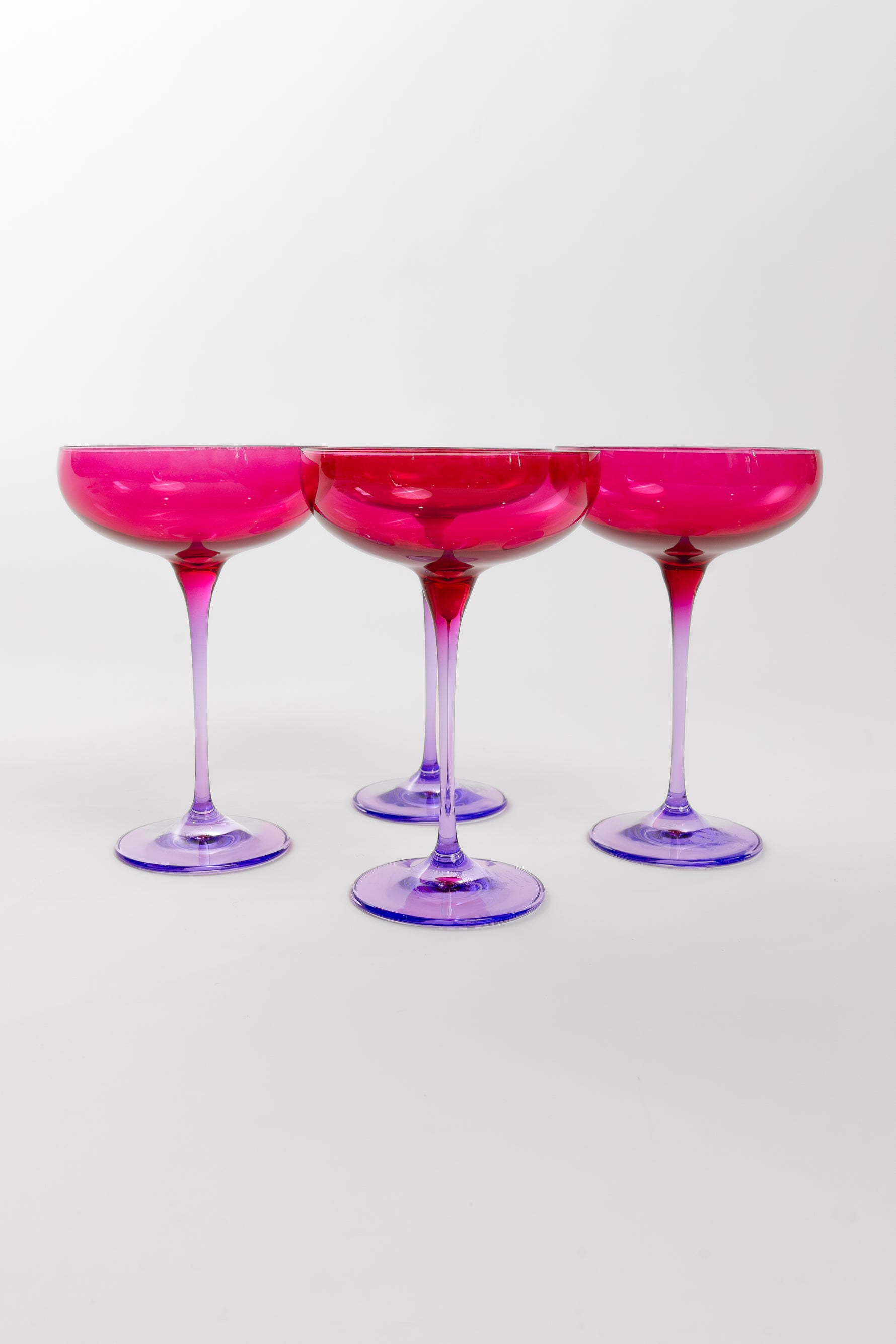 Estelle Colored Champagne Coupe - Set of 6 {Colorblock: Fuchsia + Lave ...