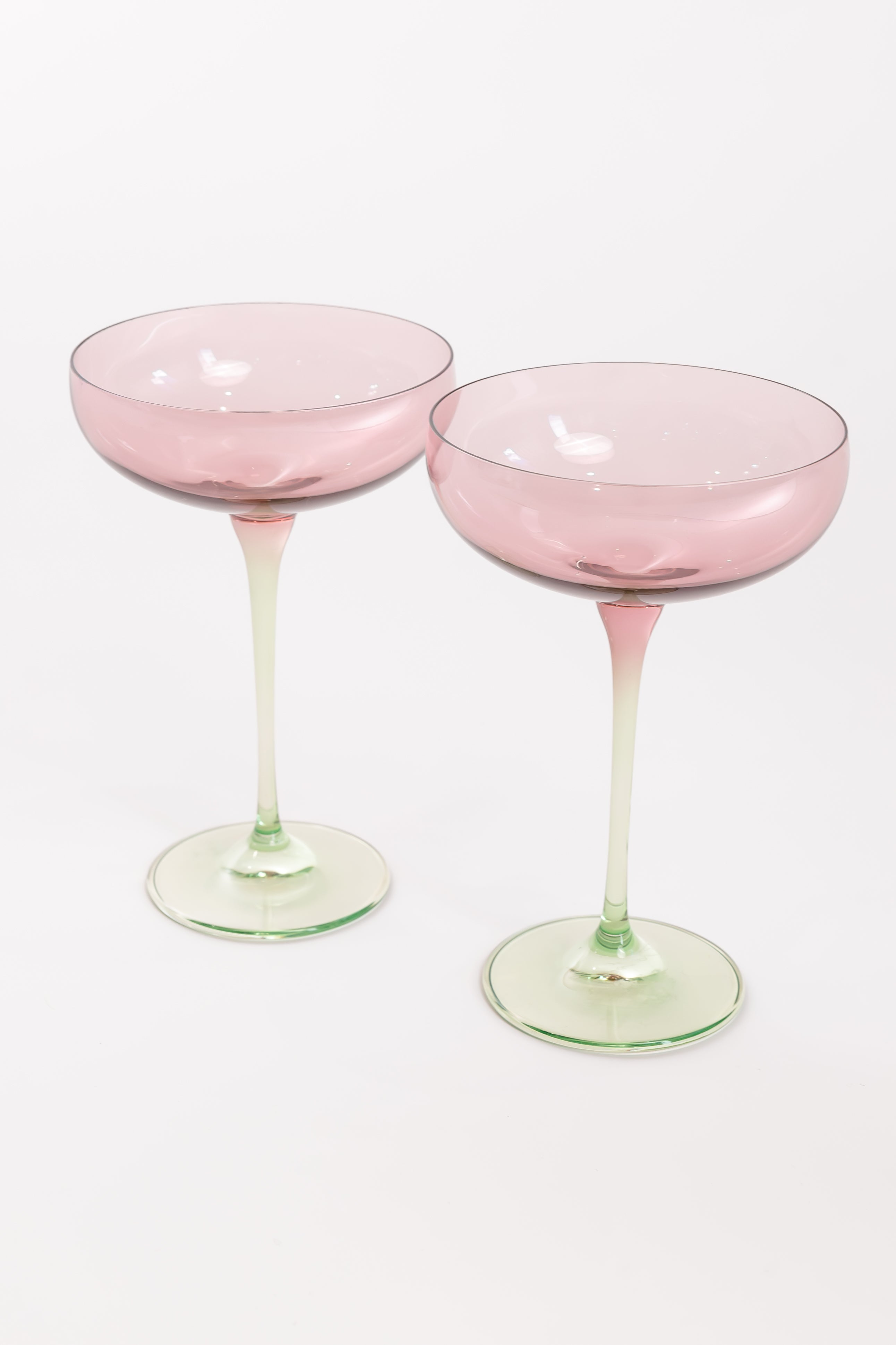 Estelle Colored Champagne Coupe - Set of 2 {Colorblock: Rose + Mint Gr ...