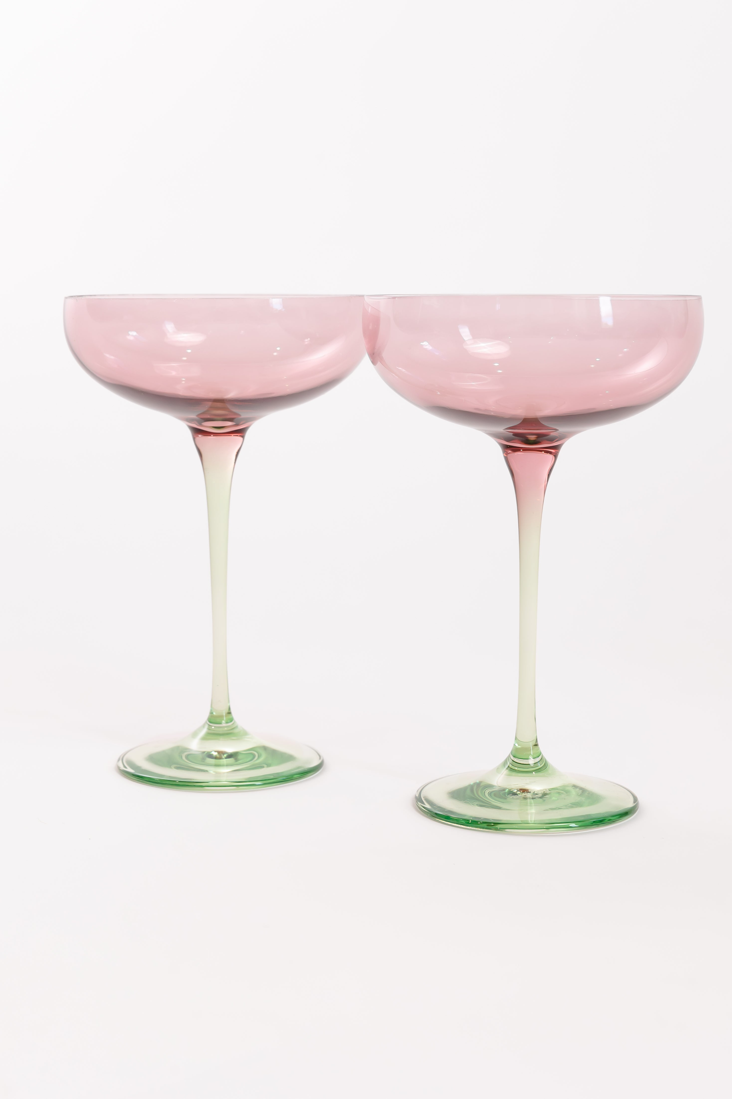Estelle Colored Champagne Coupe - Set of 2 {Colorblock: Rose + Mint Gr ...