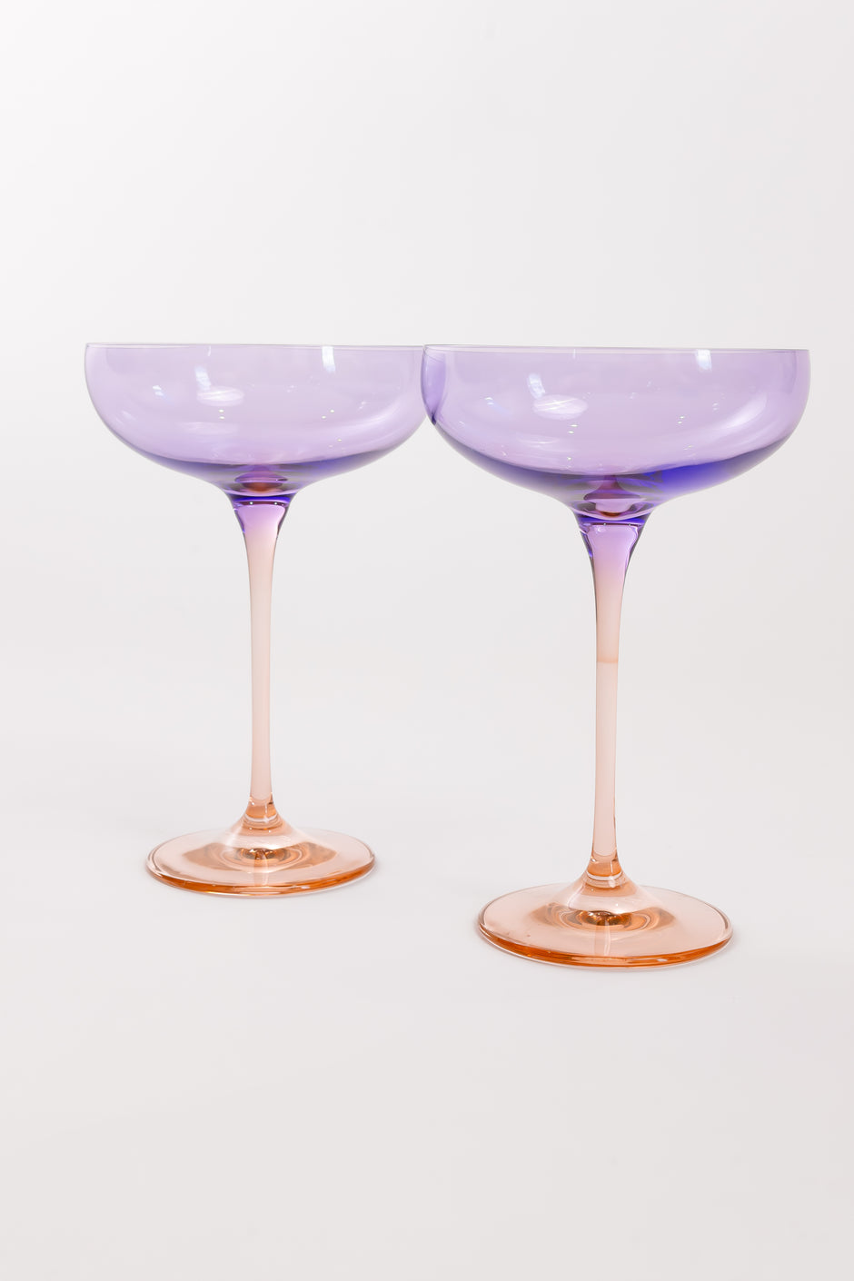 Colorblock Champagne Coupes – Estelle Colored Glass