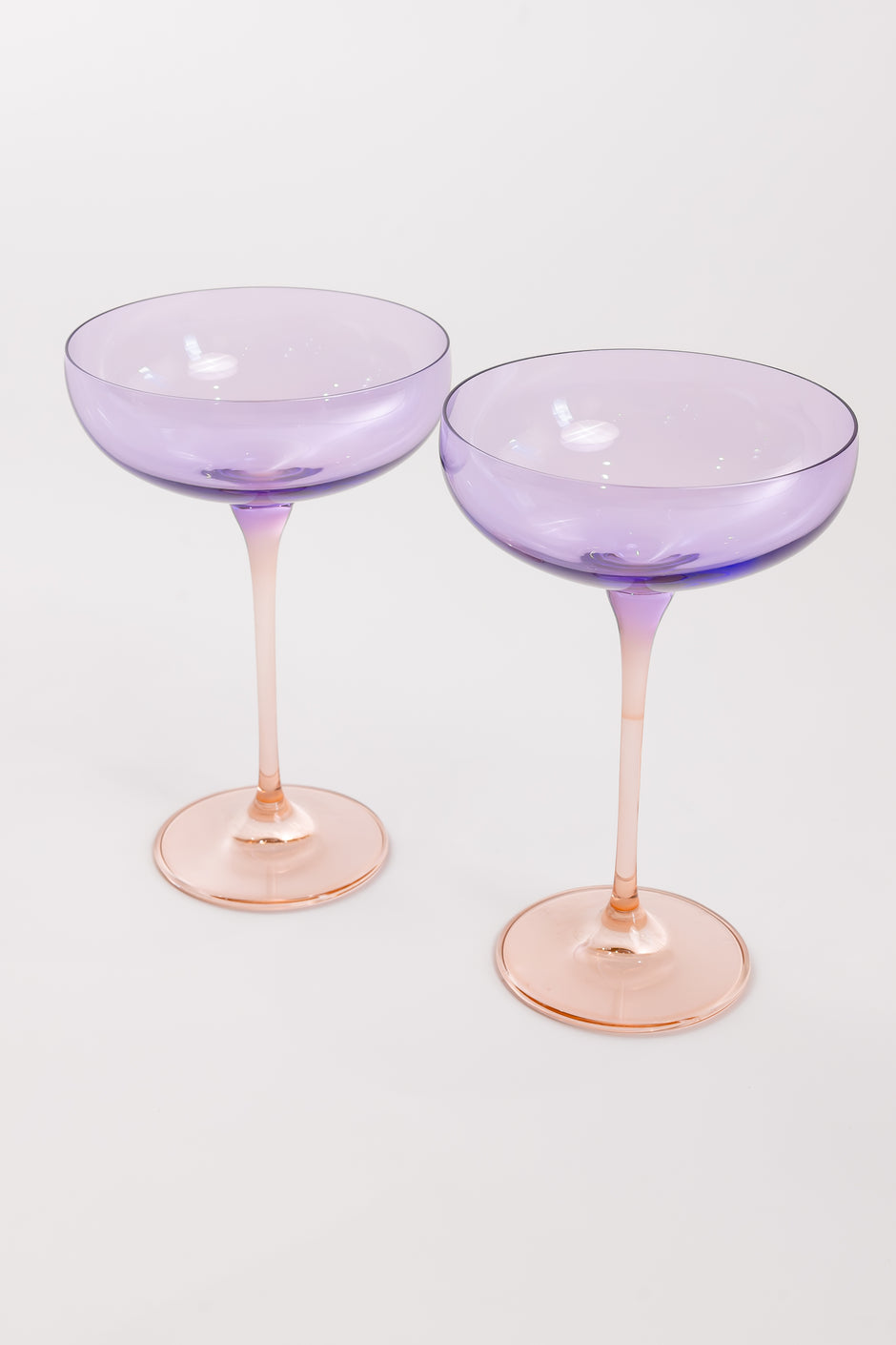 Colorblock Champagne Coupes – Estelle Colored Glass