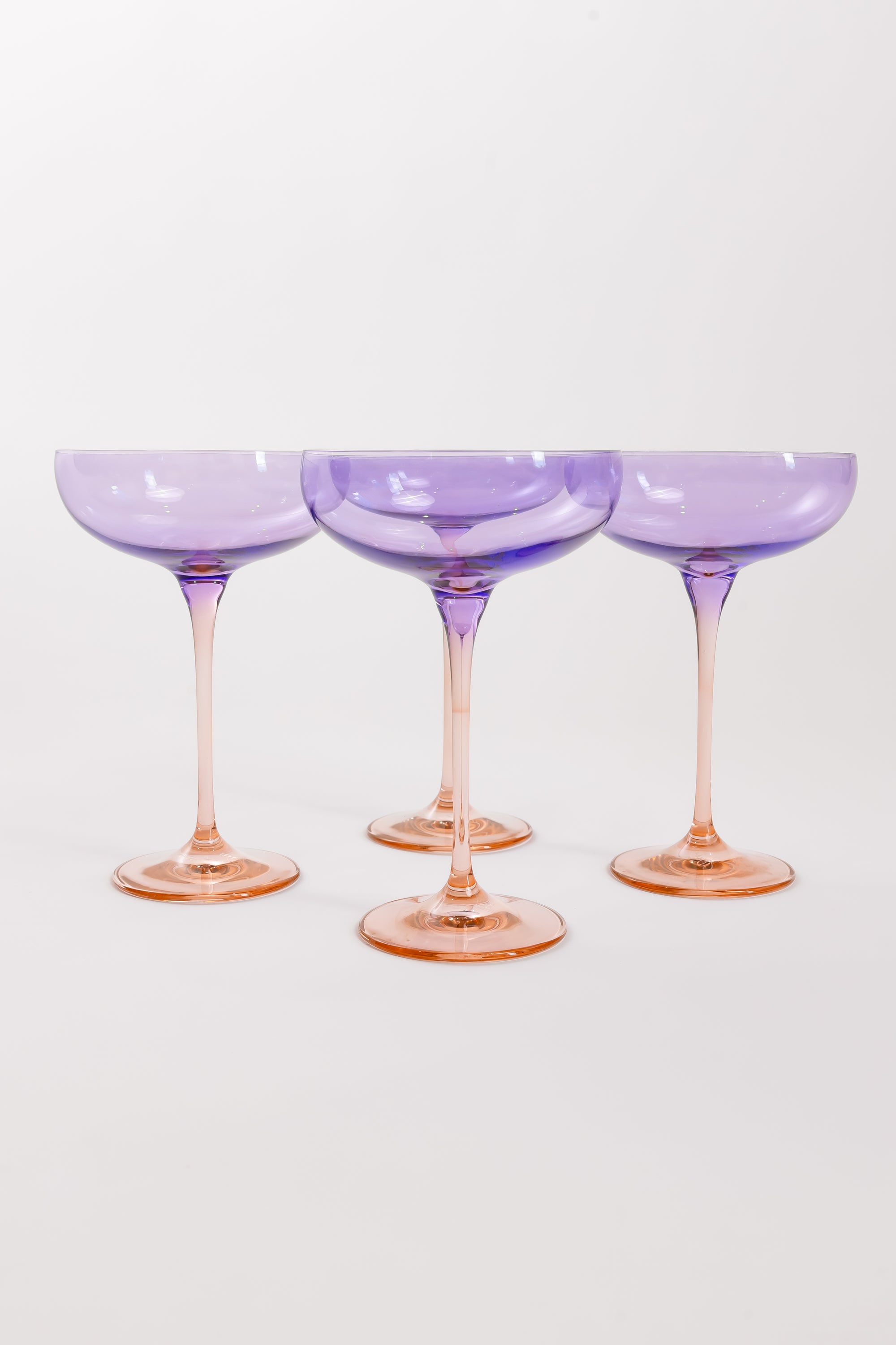 Estelle Colored Champagne Coupe - Set of 6 {Colorblock: Lavender + Blu ...