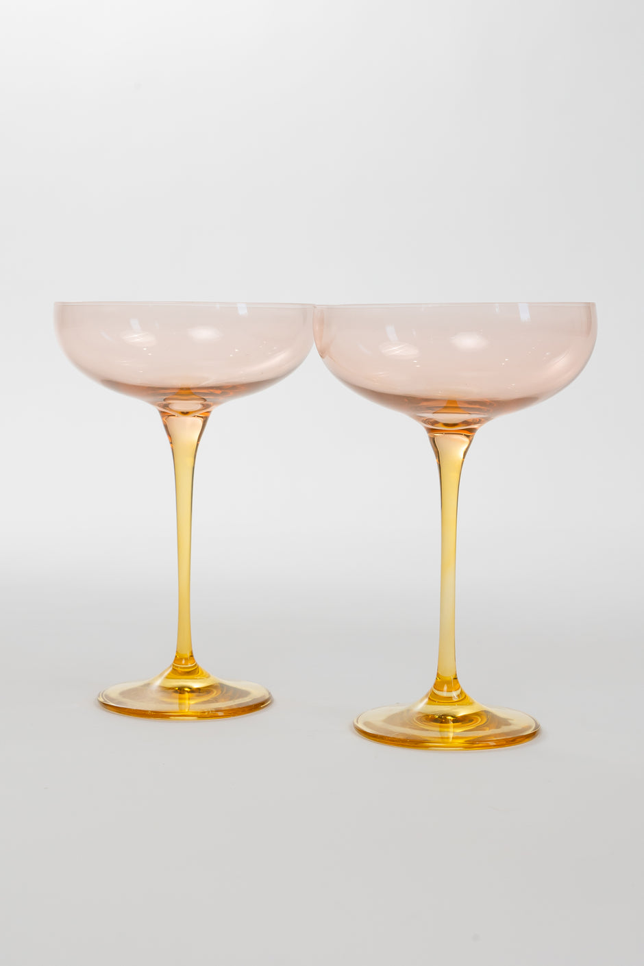 Colorblock Champagne Coupes – Estelle Colored Glass