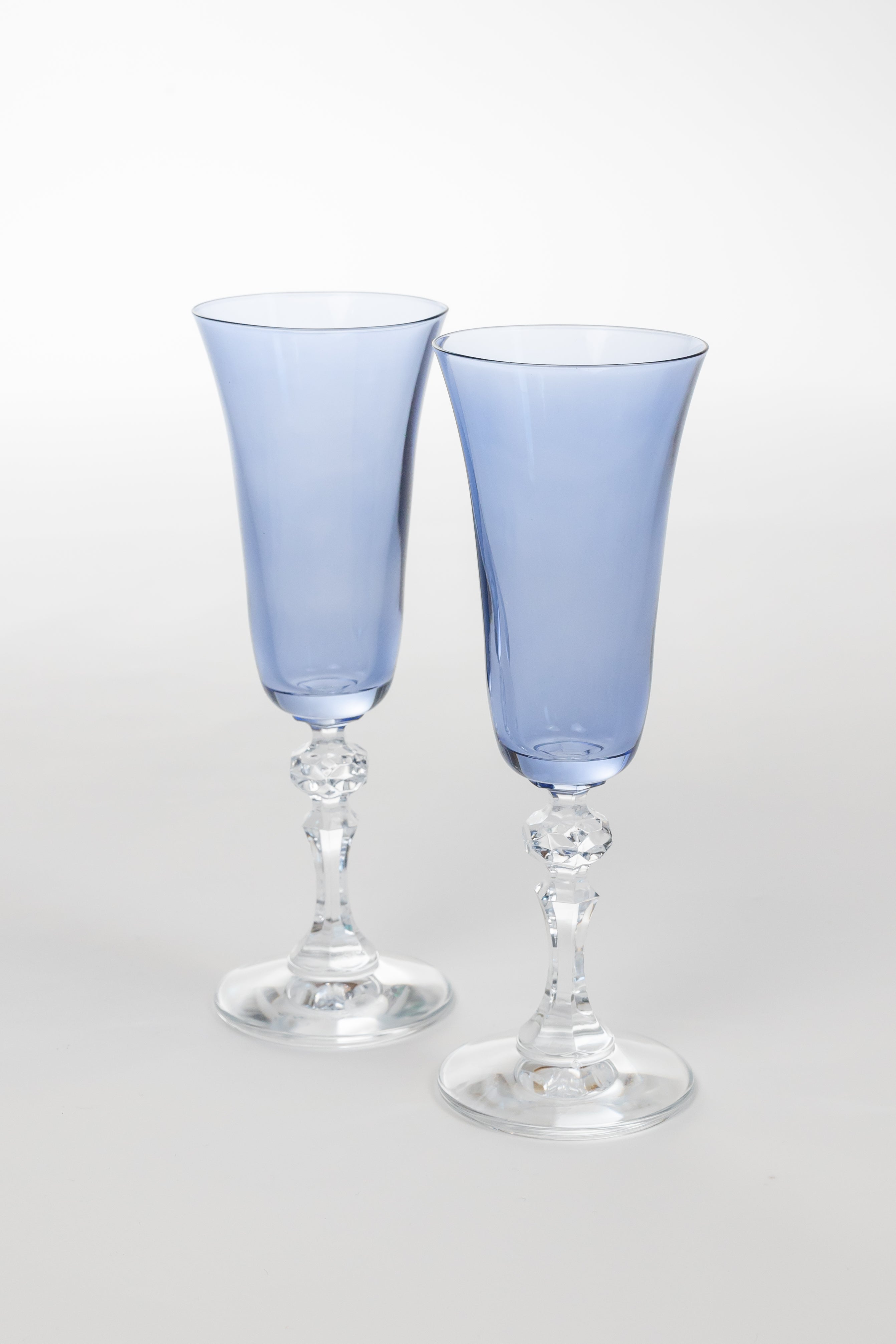 Estelle Colored Regal Flute With Clear Stem - Set of 2 {Cobalt Blue ...