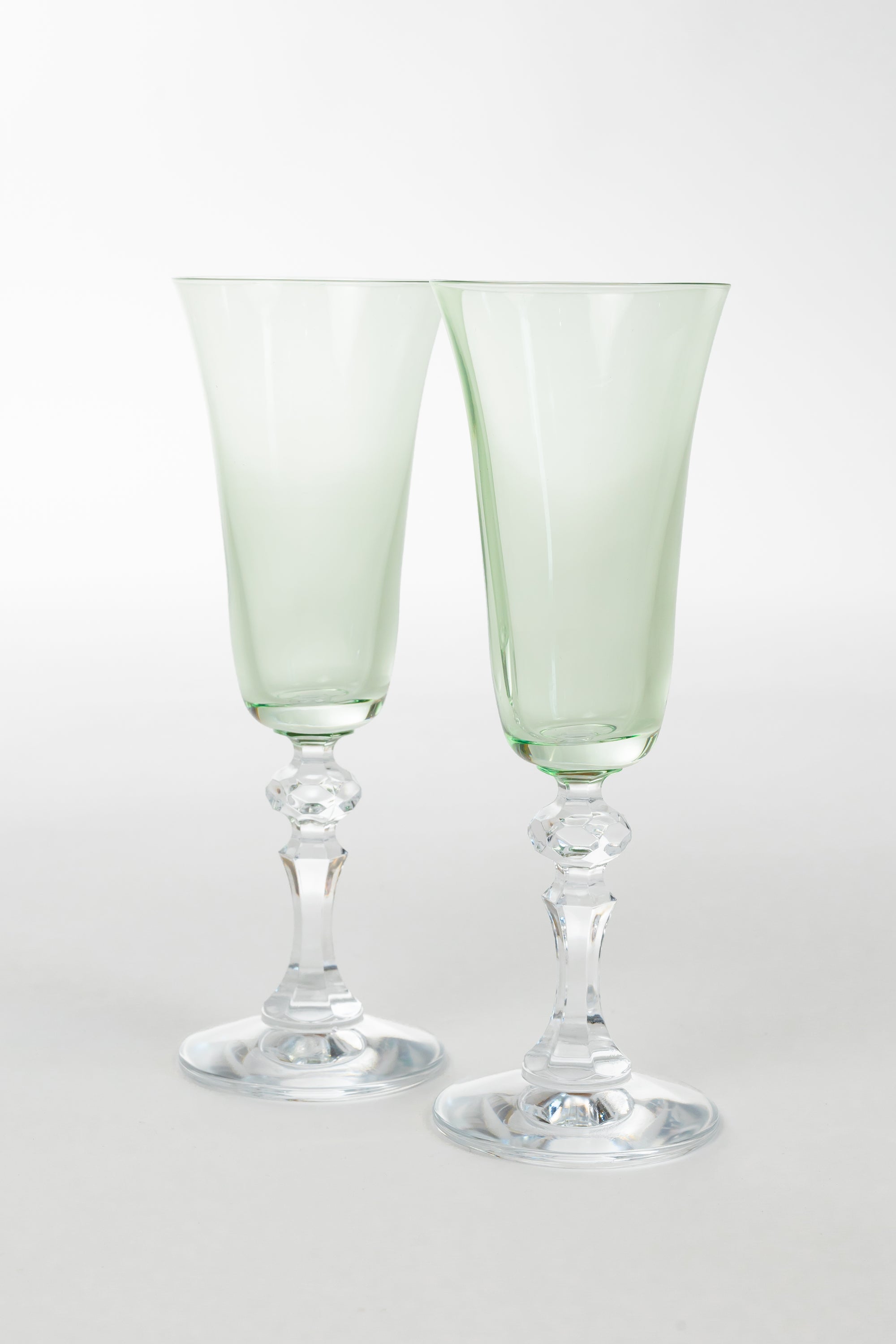 Estelle Colored Regal Flute With Clear Stem - Set of 2 {Mint Green ...