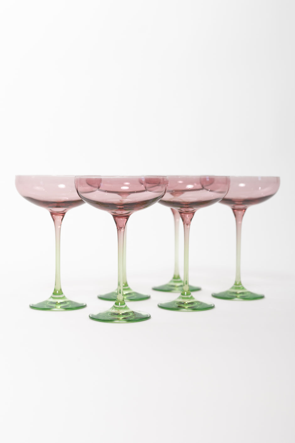 Colorblock Champagne Coupes – Estelle Colored Glass