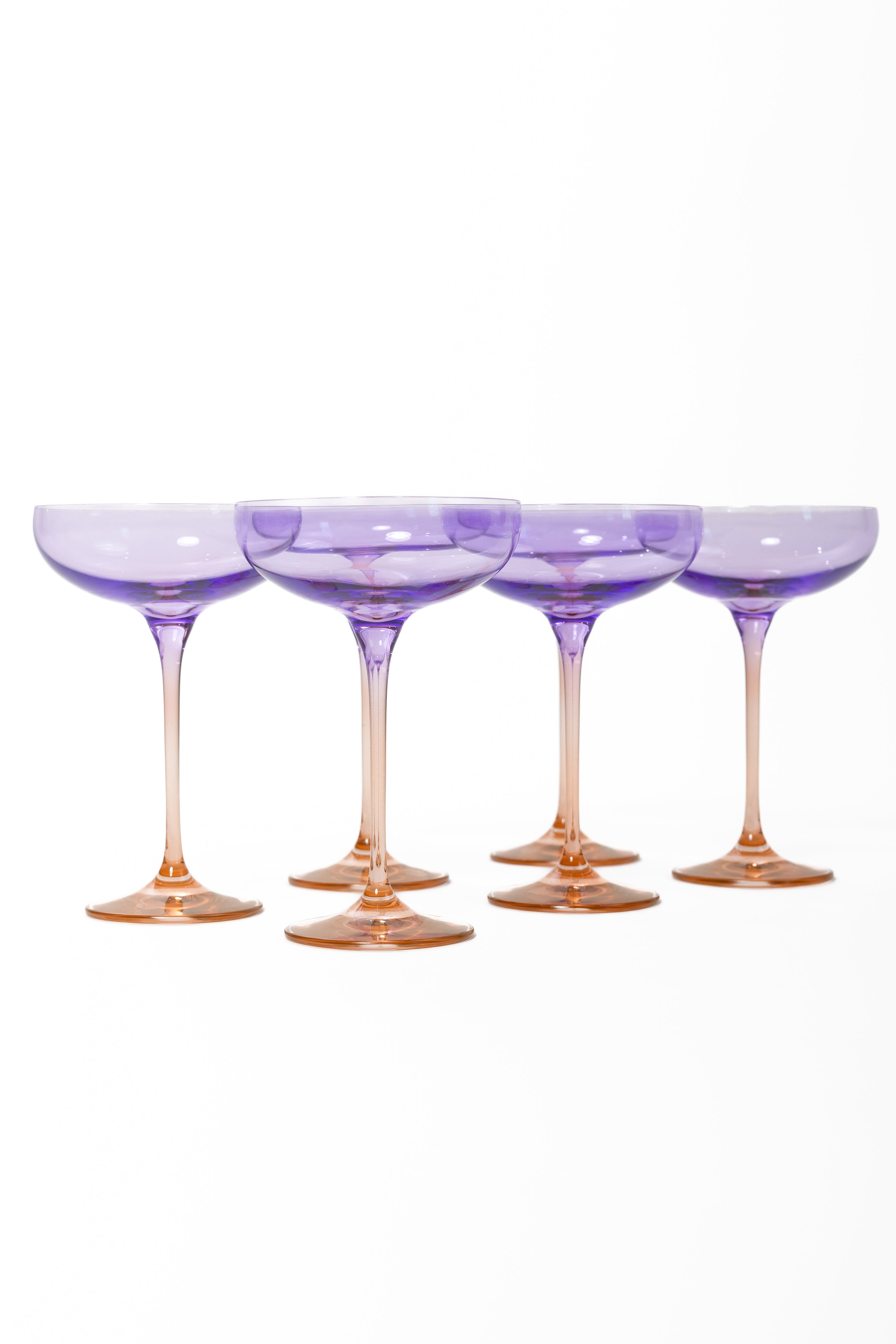 Estelle Colored Champagne Coupe - Set of 6 {Colorblock: Lavender + Blu ...