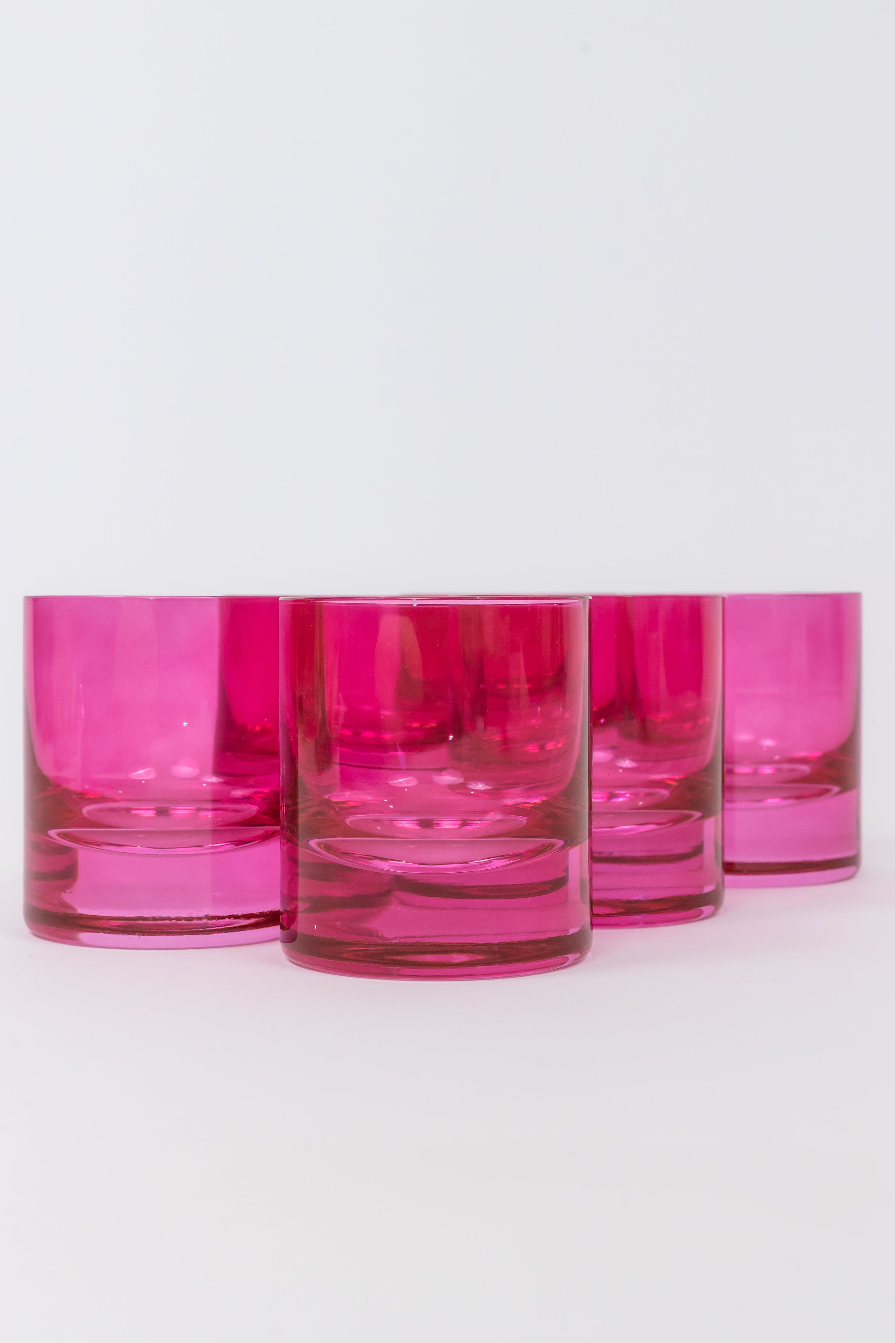 Estelle Colored Rocks Glass - Set of 6 {Fuchsia} – Estelle Colored Glass