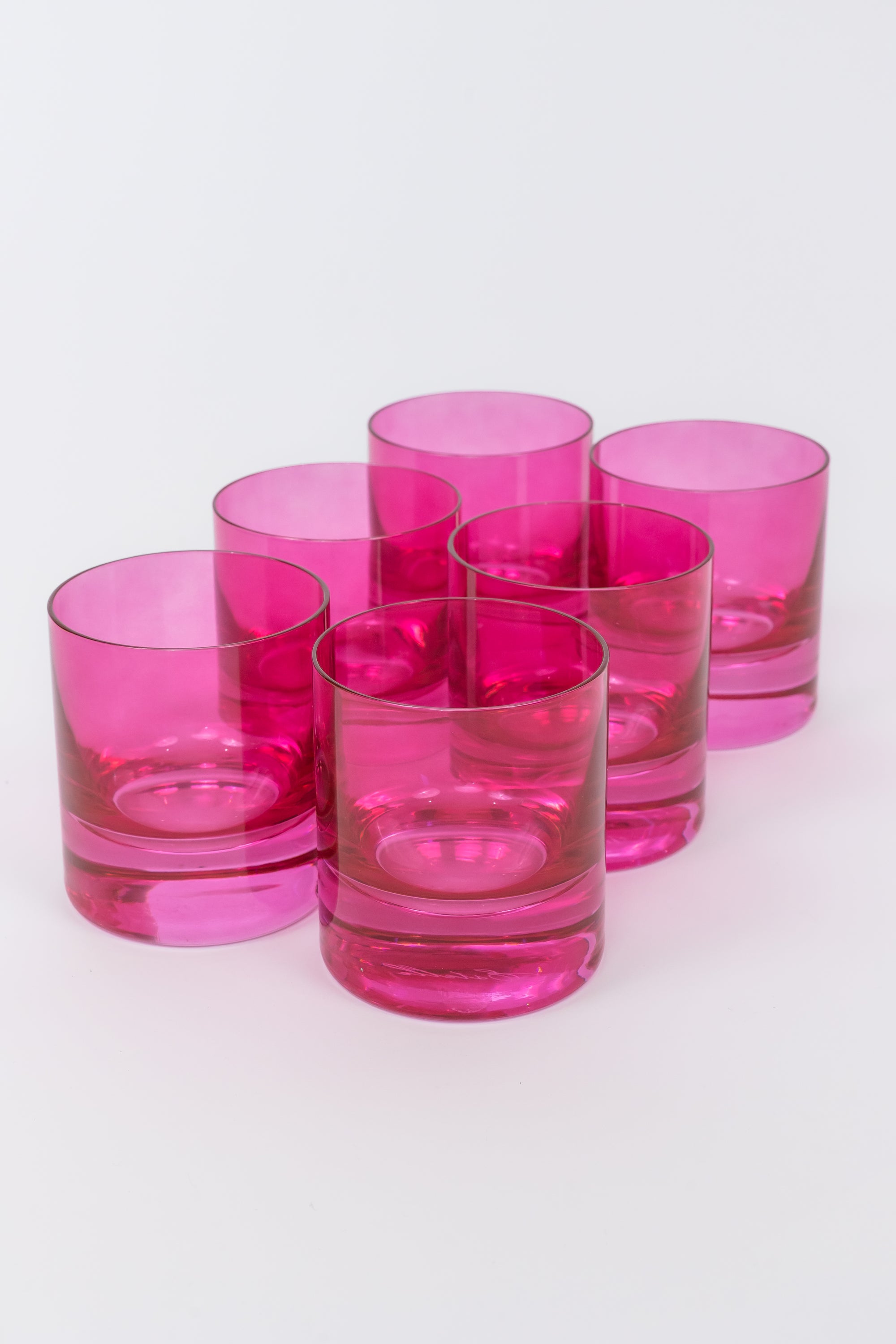 Estelle Colored Rocks Glass - Set of 6 {Fuchsia} – Estelle Colored Glass
