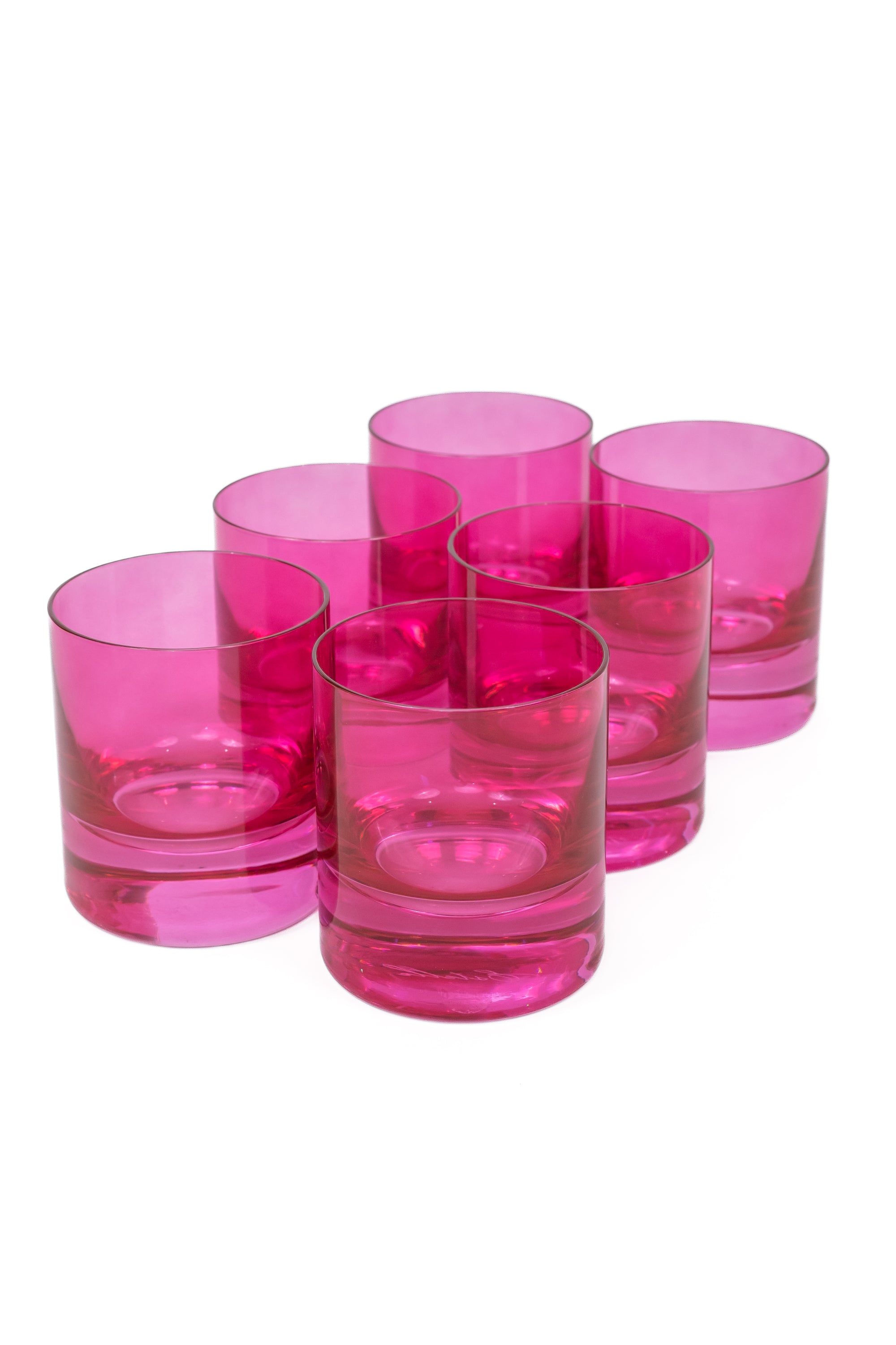 Estelle Colored Rocks Glass - Set of 6 {Fuchsia} – Estelle Colored Glass