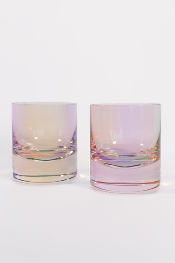 Estelle Colored Rocks Glass - Set of 2 {Iridescent} – Estelle Colored Glass