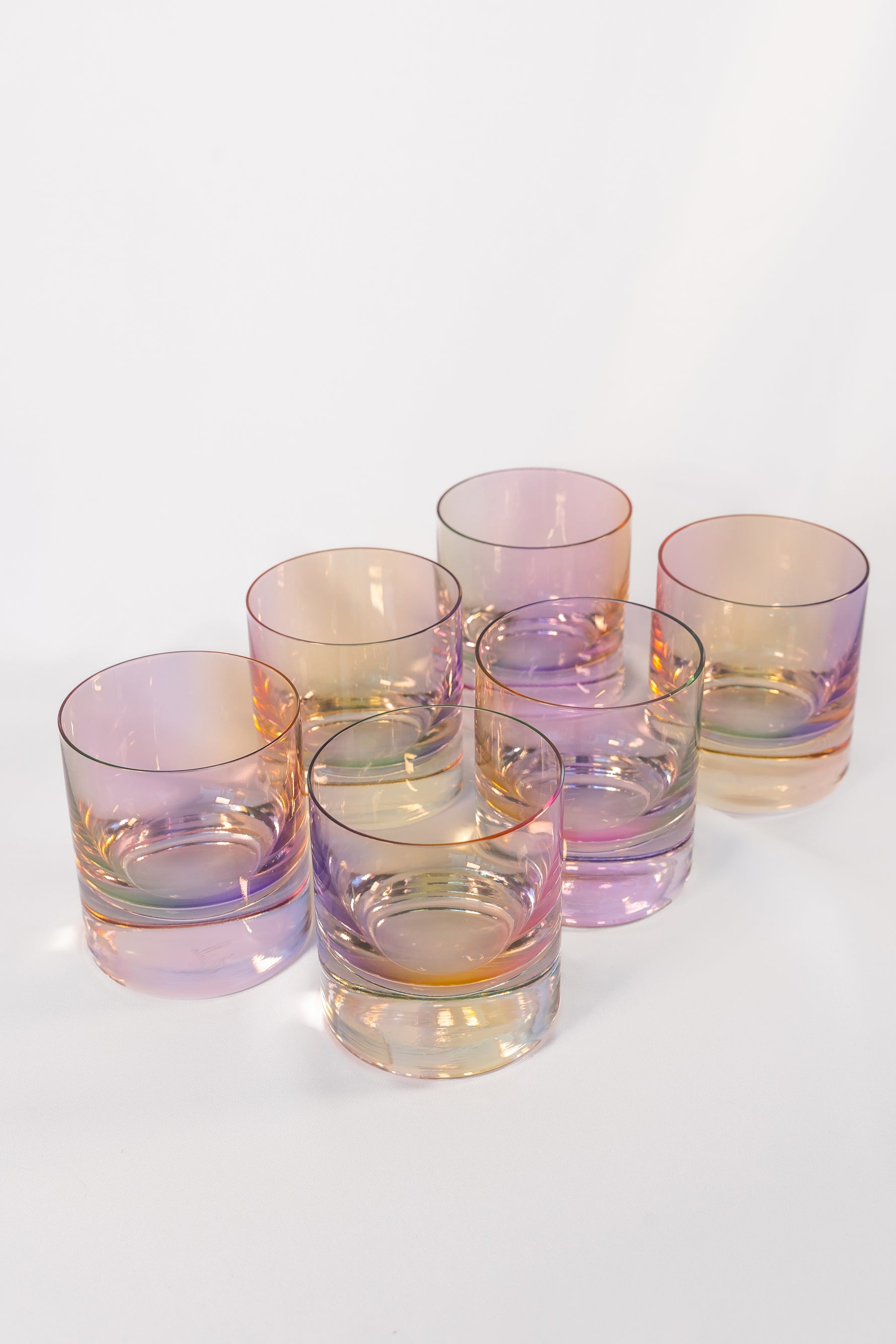 Estelle Colored Rocks Glass - Set of 6 {Iridescent} – Estelle Colored Glass