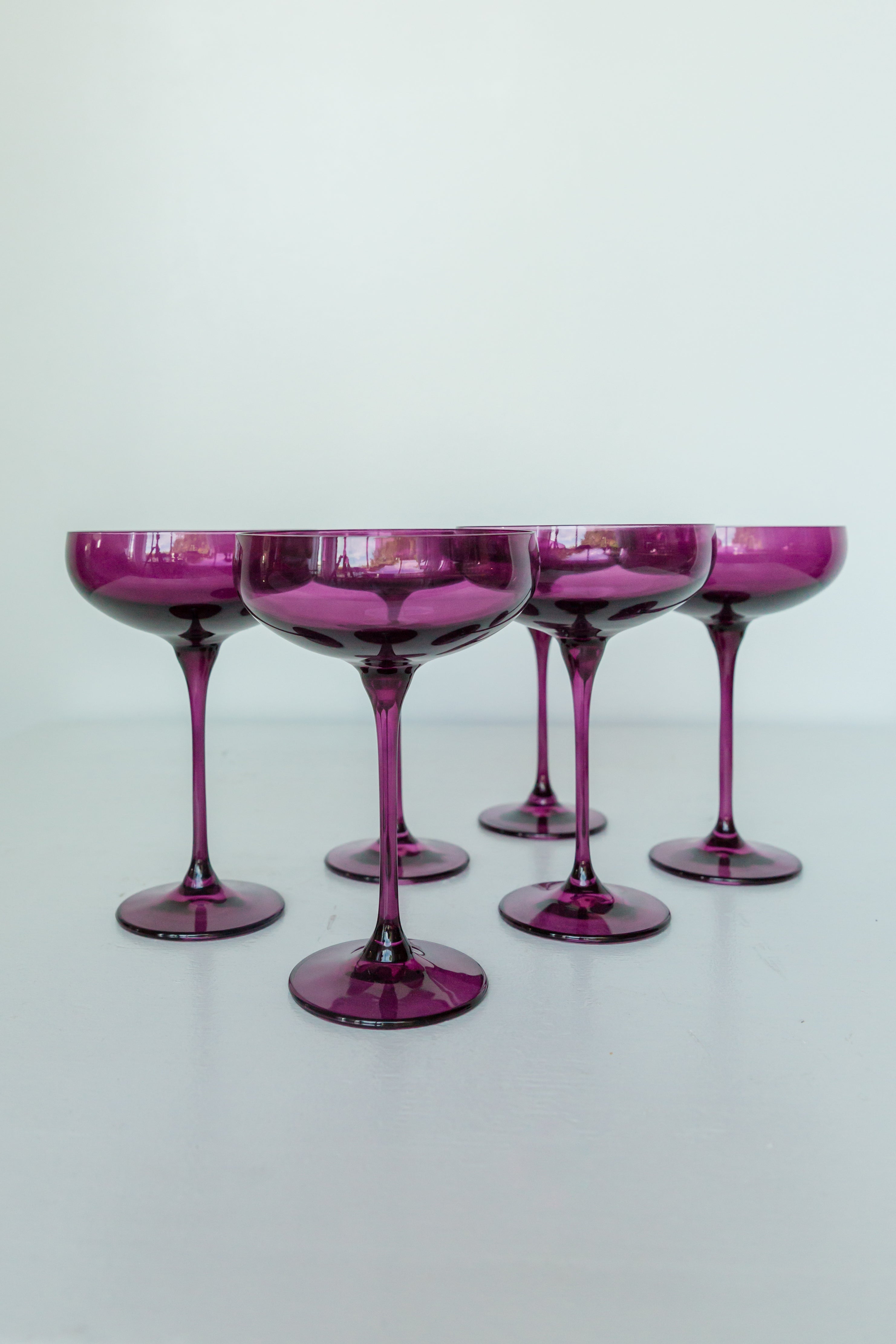 Estelle Colored Champagne Coupe Stemware - Set of 6 {Amethyst ...