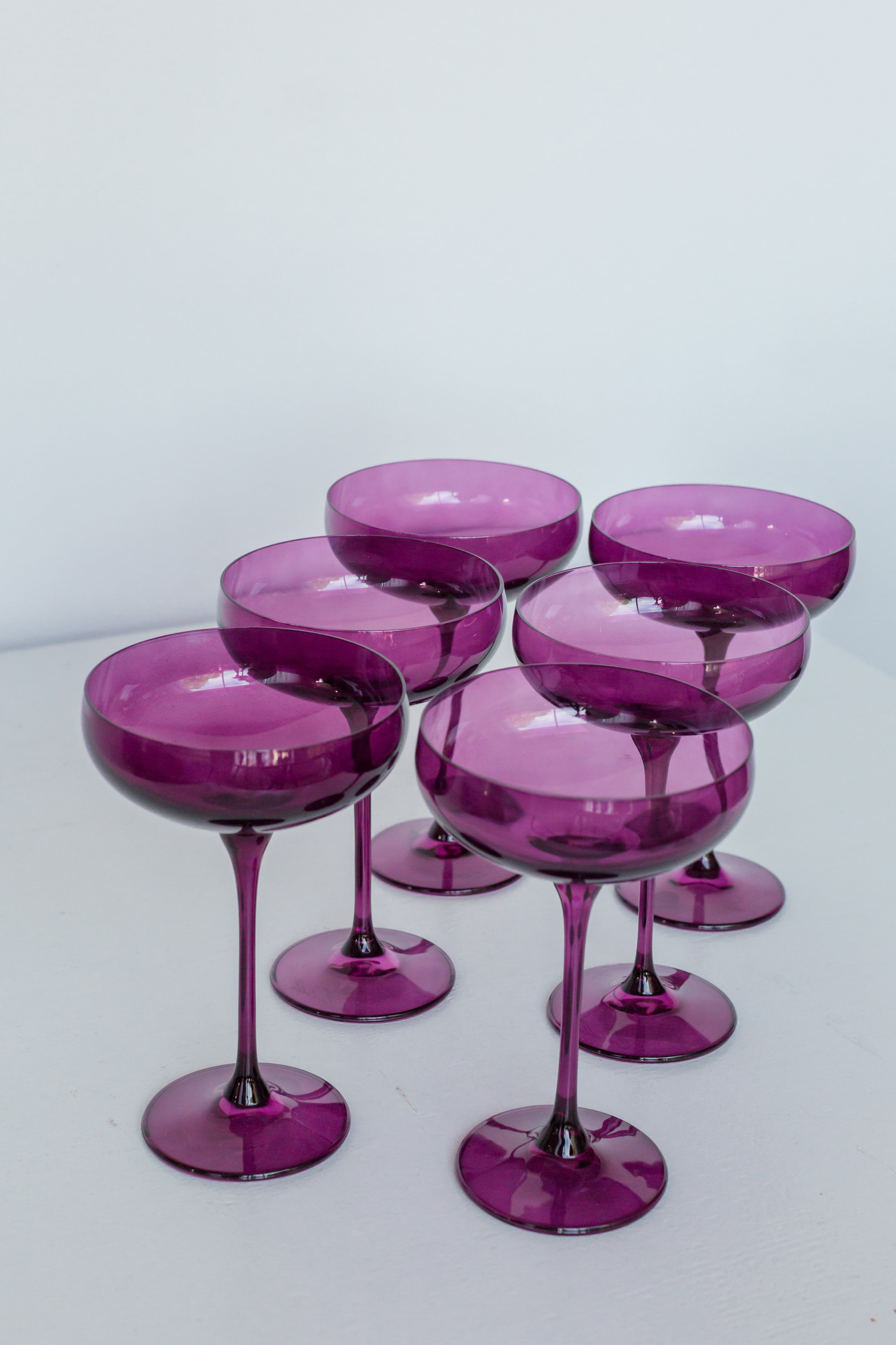 Estelle Colored Champagne Coupe Stemware - Set of 6 {Amethyst ...