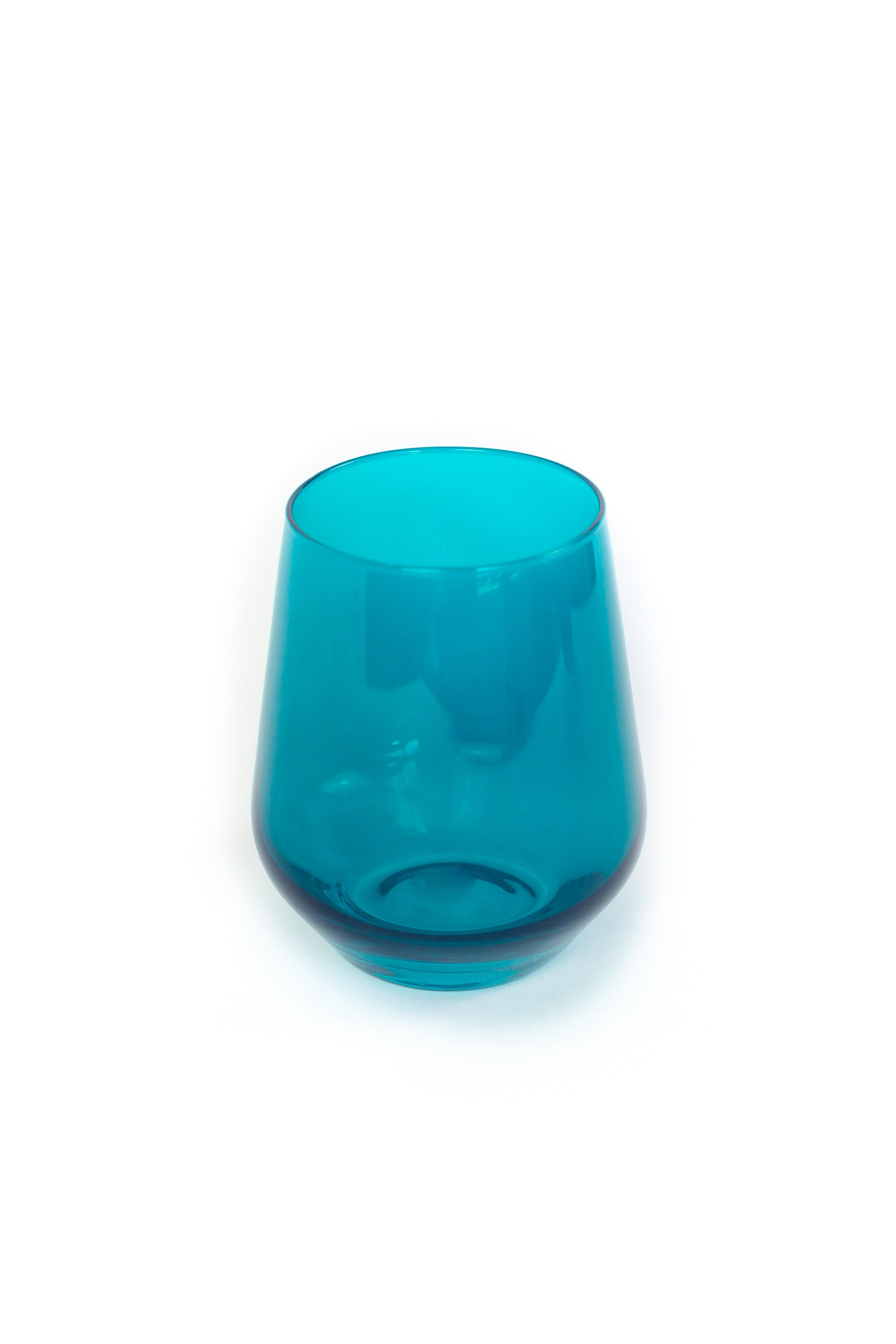 Estelle Colored Wine Stemless - Set of 2 {Teal} – Estelle Colored Glass