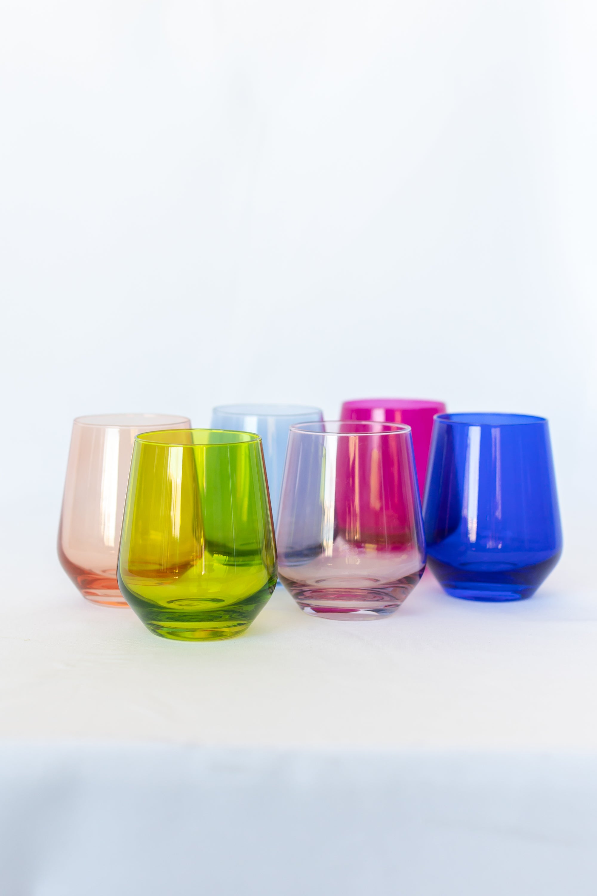 Estelle Colored Wine Stemless Set of 6 (Mixed Set) – Estelle Colored Glass