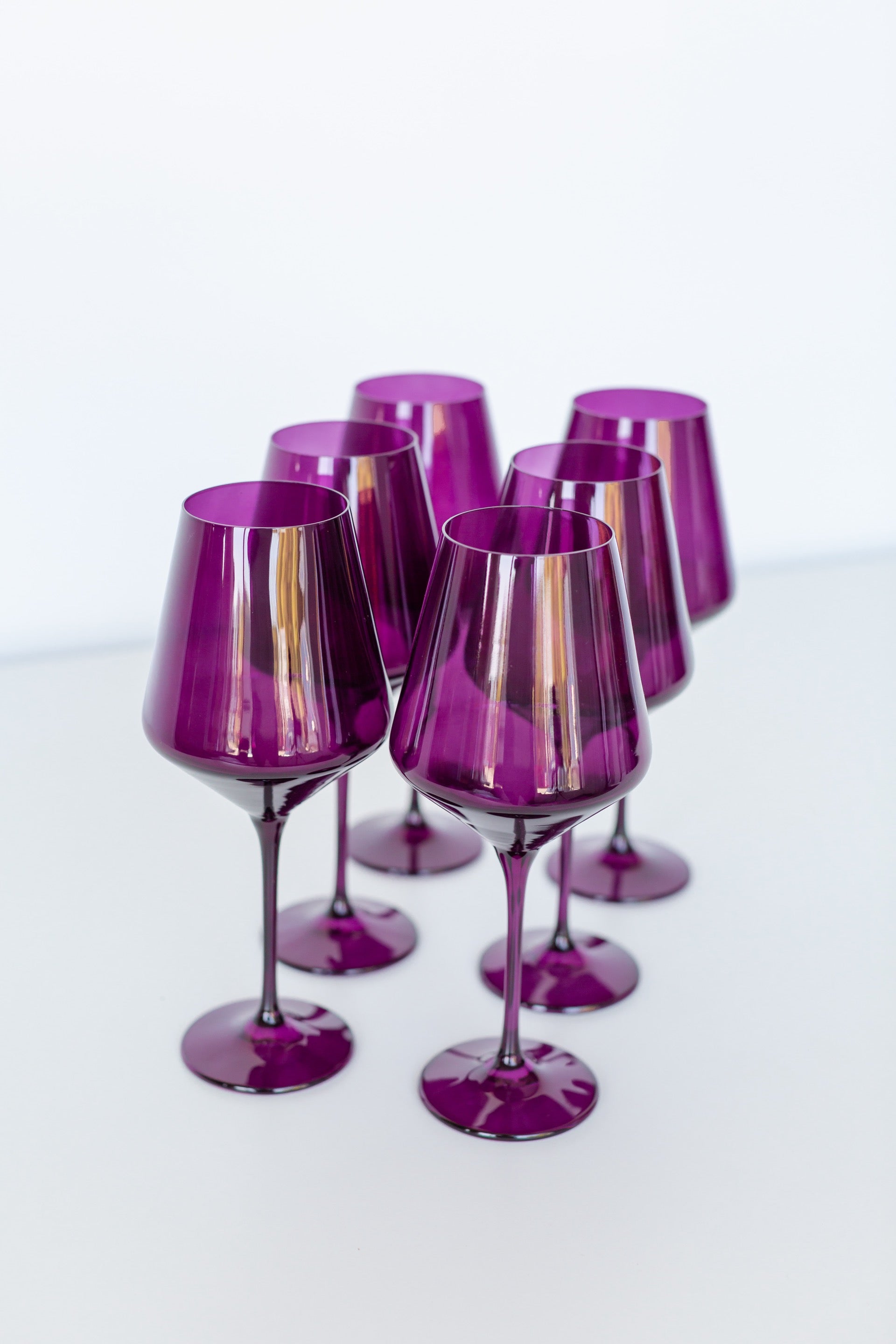 Estelle Colored Wine Stemware - Set of 6 {Amethyst} – Estelle Colored Glass