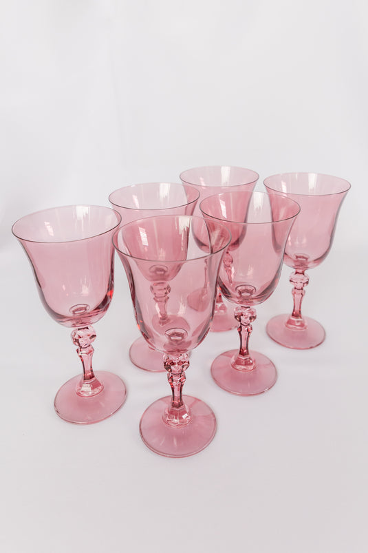 Estelle Colored Regal Goblet - Set of 6 {Rose} – Estelle Colored Glass