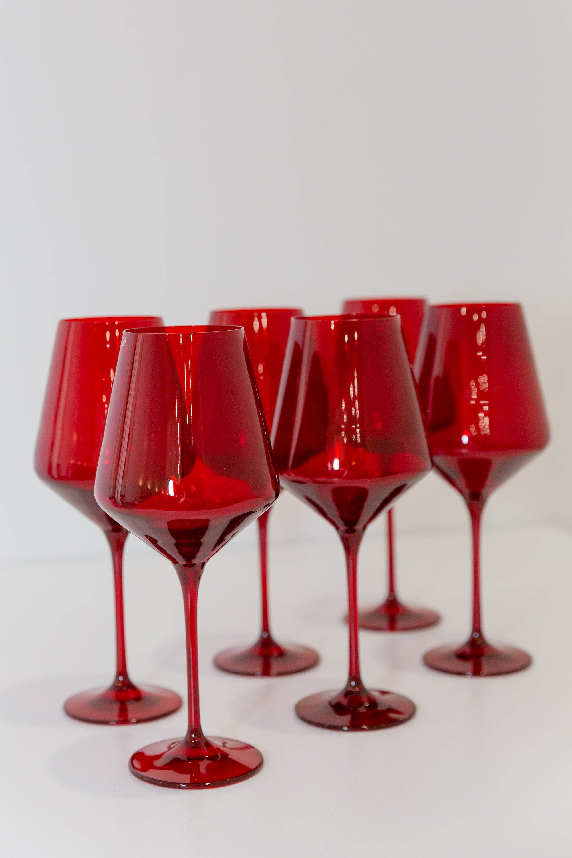 Estelle Colored Wine Stemware - Set of 6 {Red} – Estelle Colored Glass