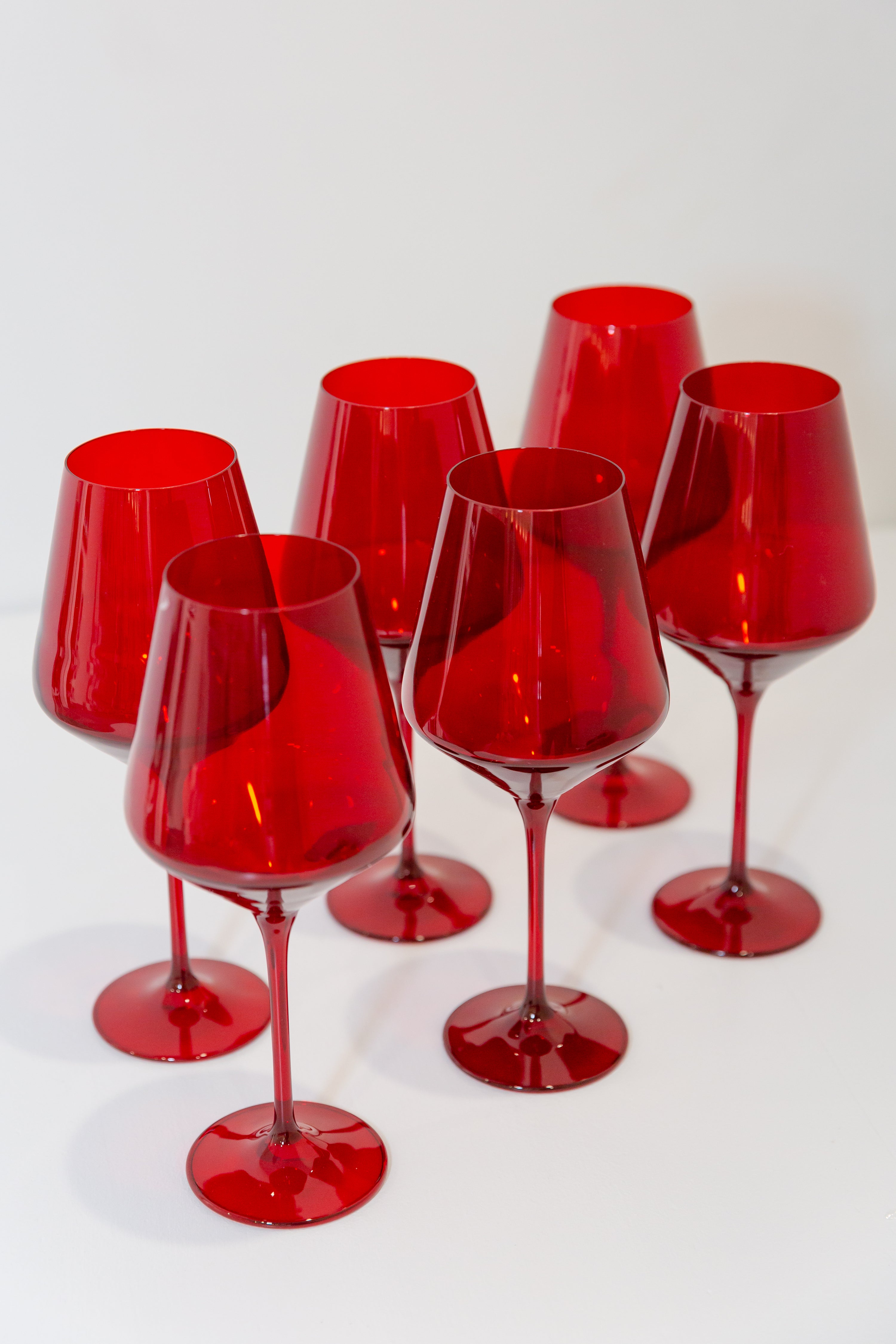 Estelle Colored Wine Stemware - Set of 6 {Red} – Estelle Colored Glass