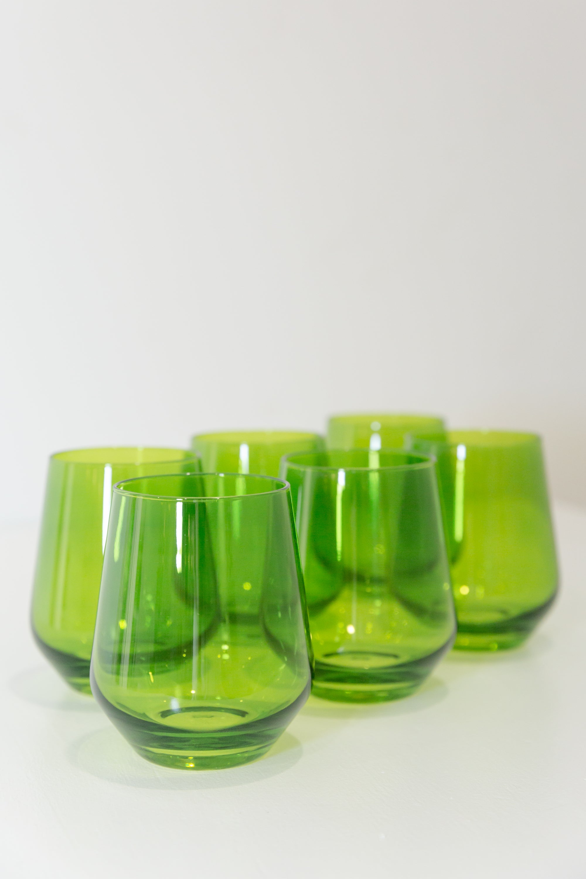Estelle Colored Wine Stemless - Set of 6 {Forest Green} – Estelle ...