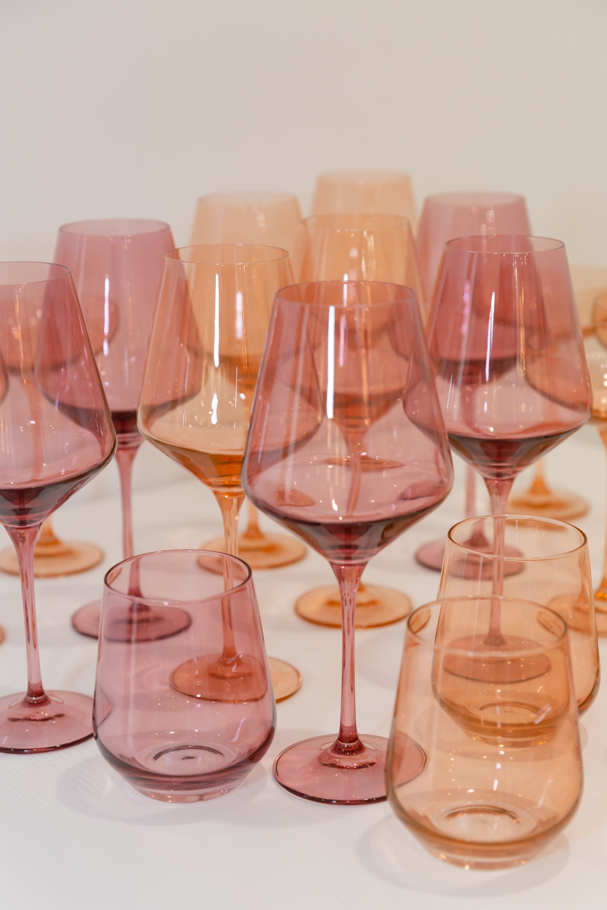 Estelle Colored Wine Stemware - Set of 6 {Rose} – Estelle Colored Glass