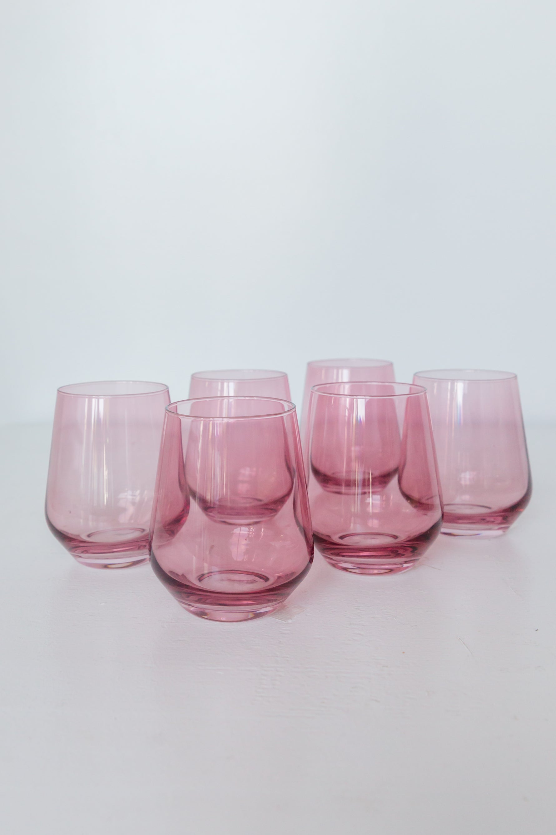Estelle Colored Wine Stemless - Set of 6 {Rose} – Estelle Colored Glass