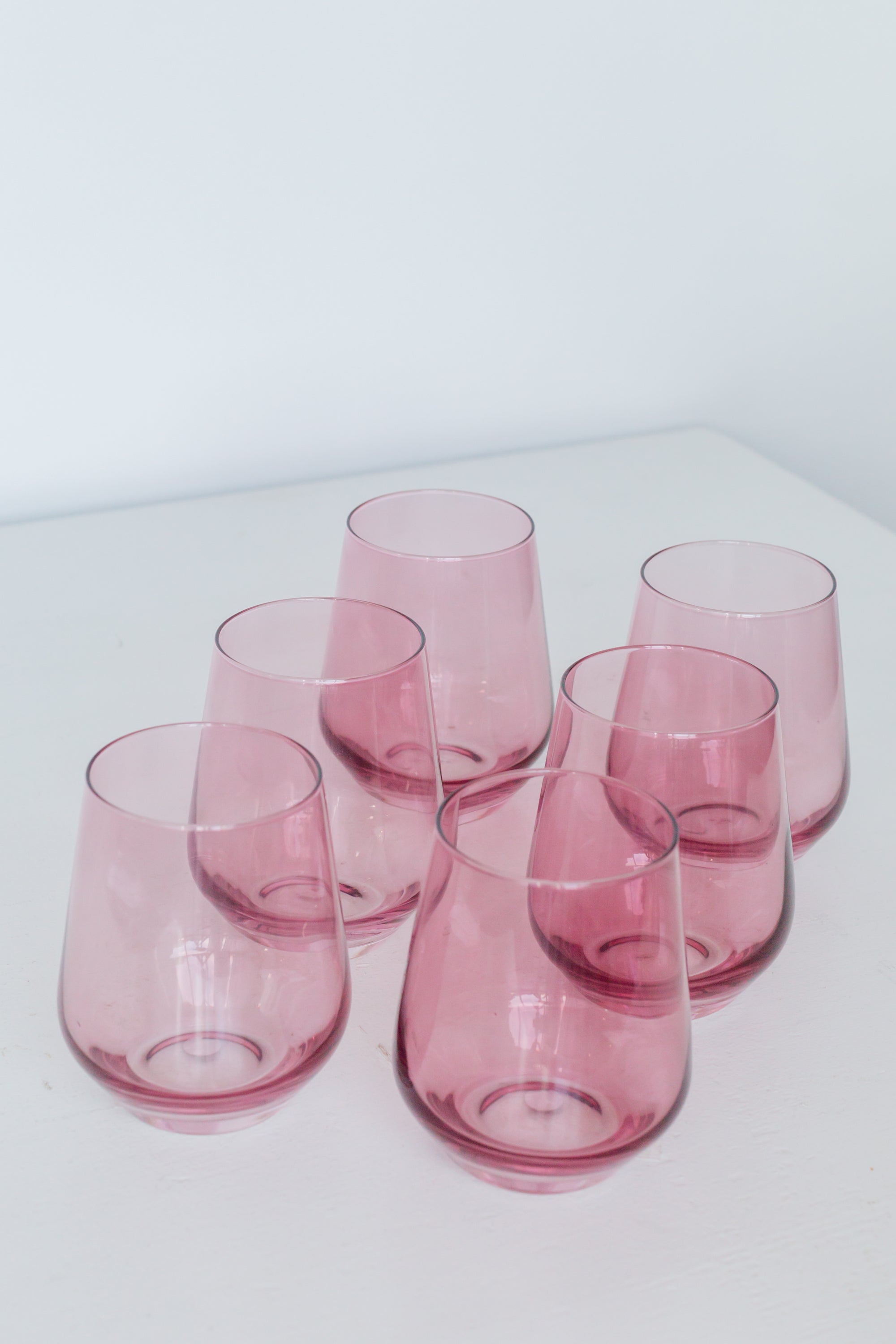 Estelle Colored Wine Stemless - Set of 6 {Rose} – Estelle Colored Glass