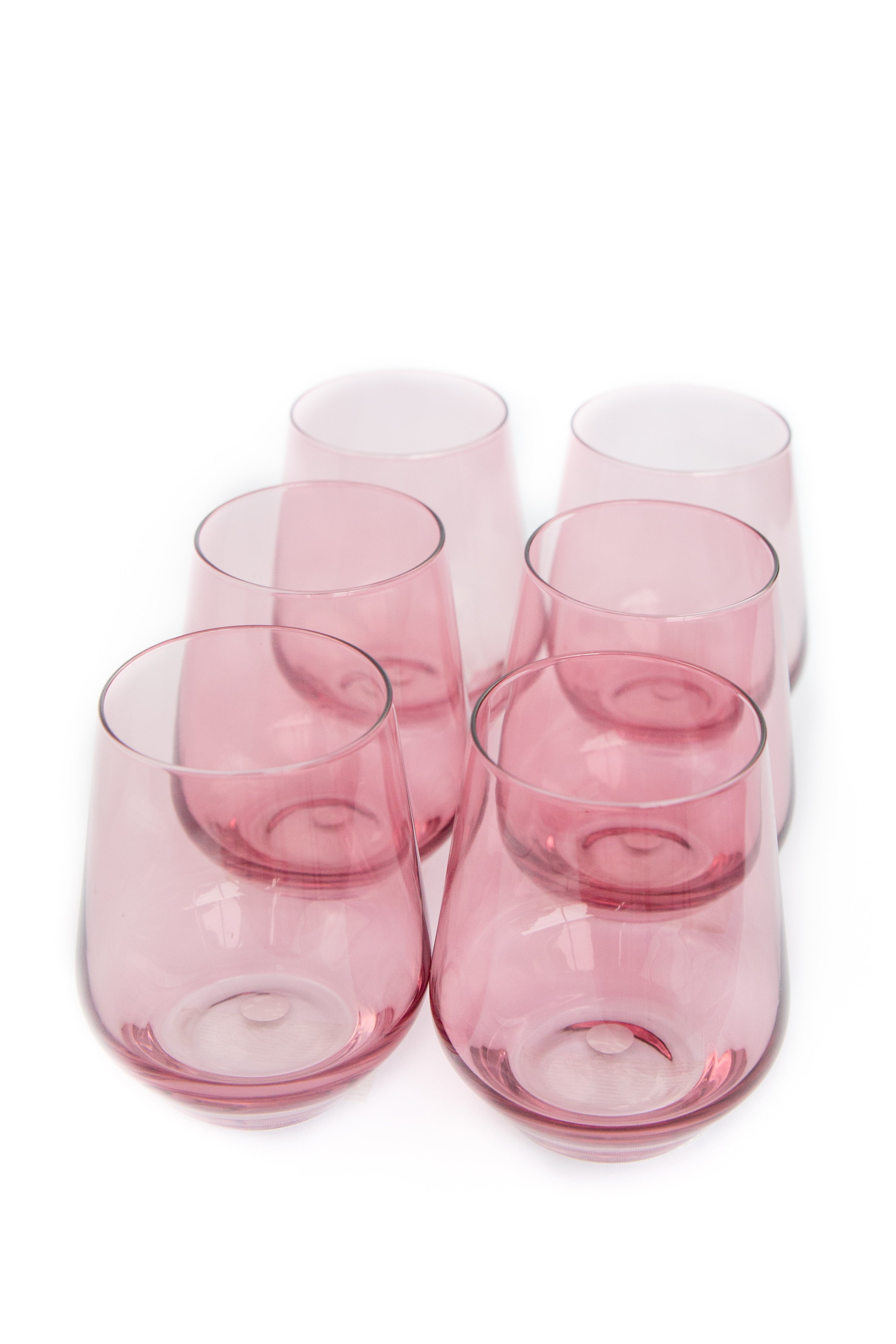 Estelle Colored Wine Stemless - Set of 6 {Rose} – Estelle Colored Glass