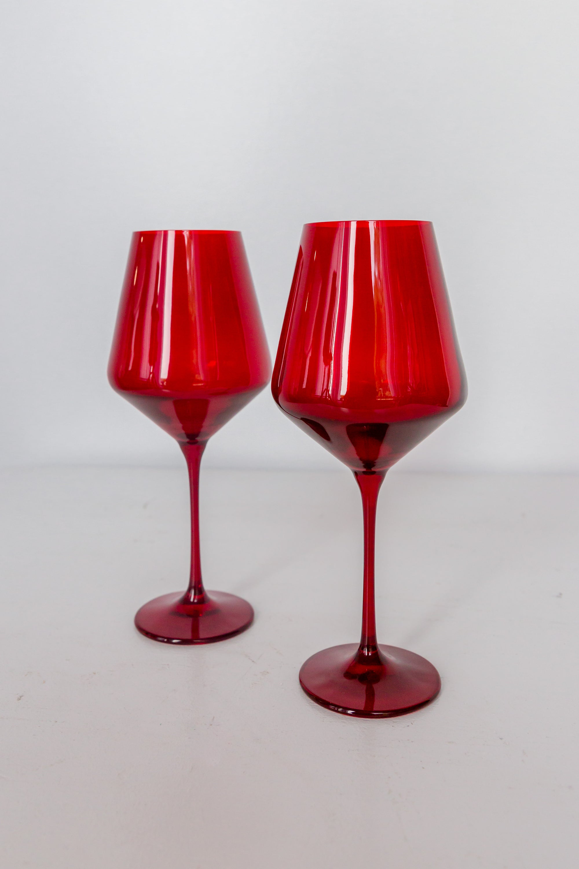 Estelle Colored Wine Stemware - Set of 6 {Red} – Estelle Colored Glass