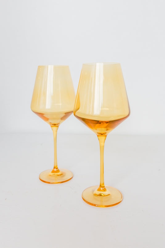 Estelle Colored Wine Stemware - Set of 2 {Yellow} – Estelle Colored Glass