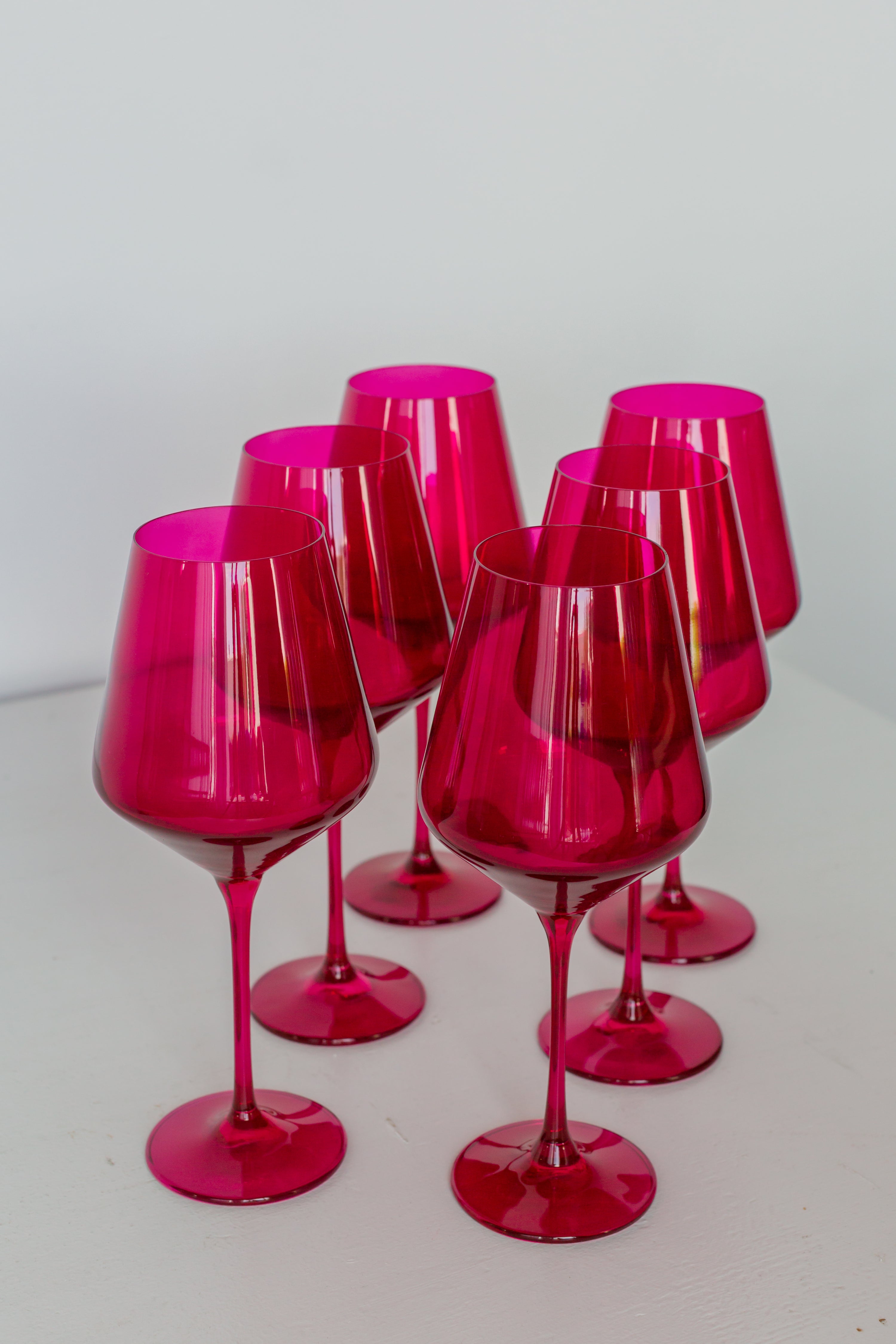 Estelle Colored Wine Stemware - Set of 6 {Viva Magenta (Our Fuchsia ...