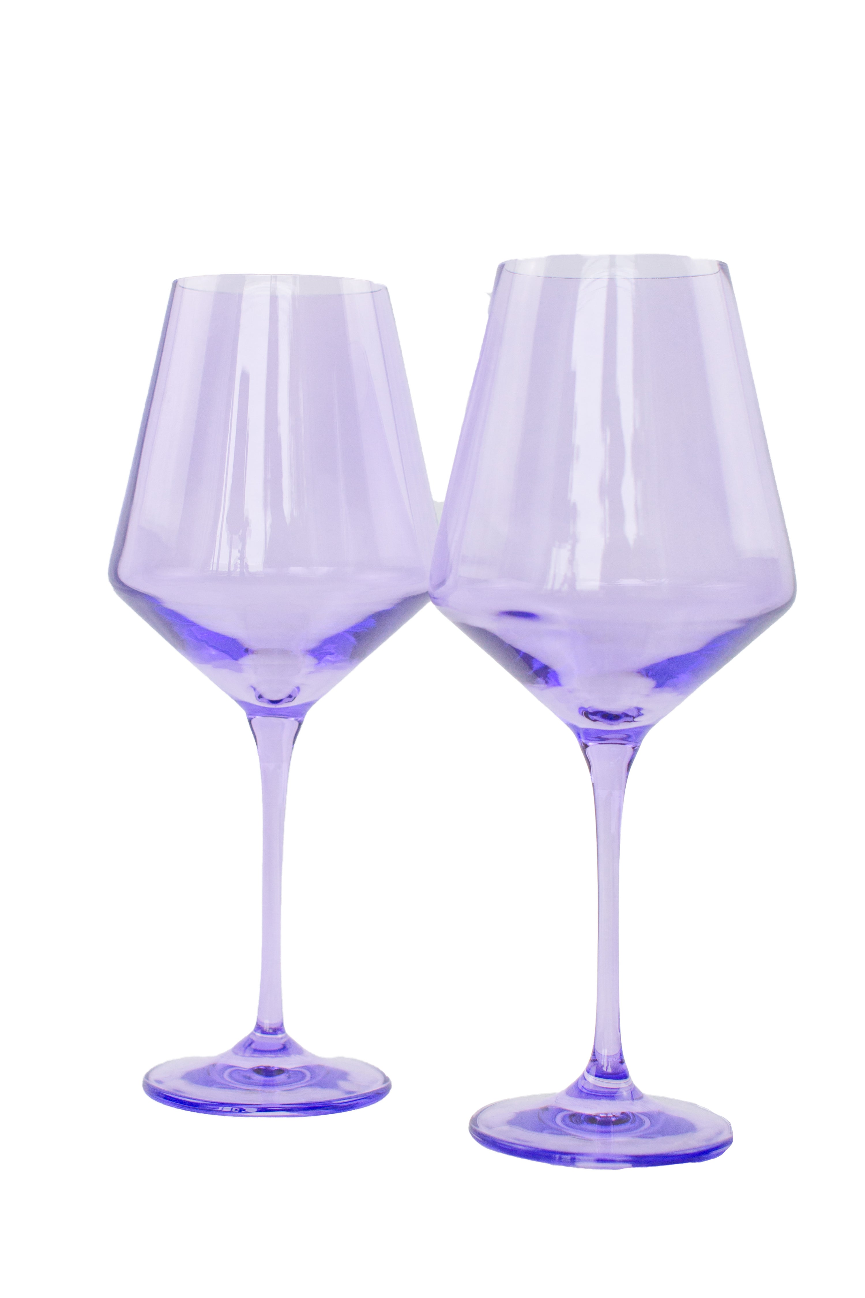 Estelle Colored Wine Stemware - Set of 2 {Lavender} – Estelle Colored Glass