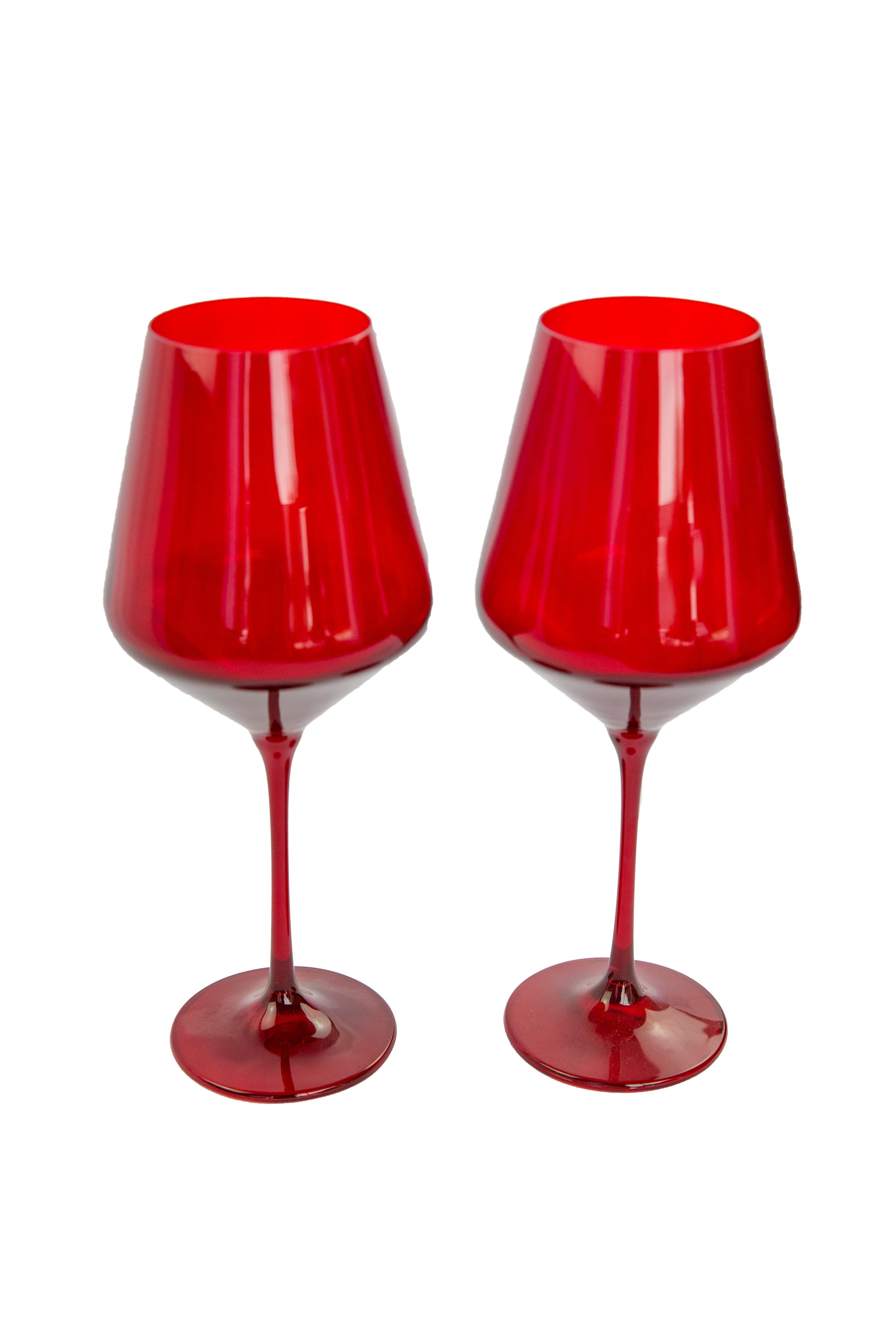 Estelle Colored Wine Stemware - Set of 2 {Red} – Estelle Colored Glass