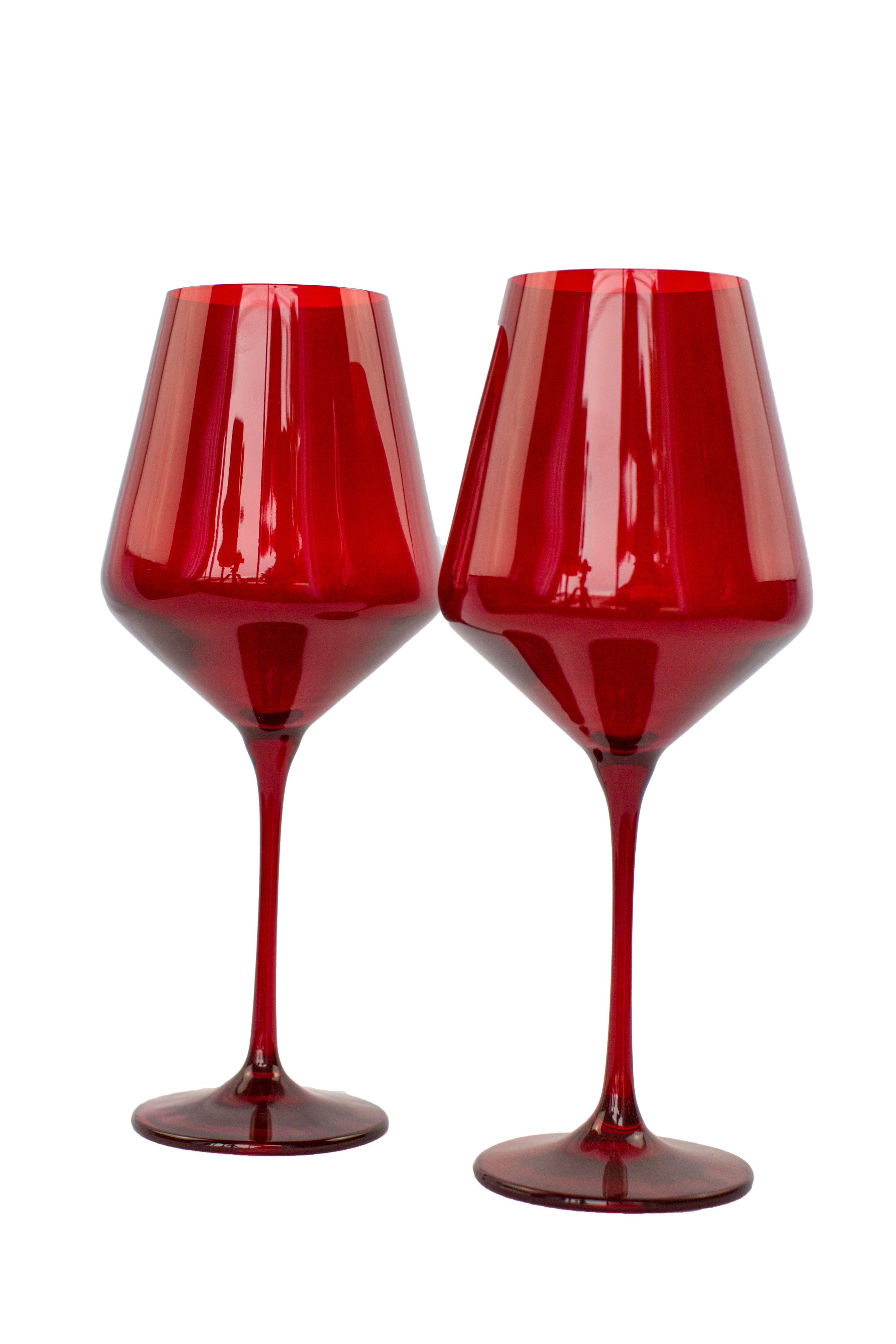 Estelle Colored Wine Stemware - Set of 2 {Red} – Estelle Colored Glass
