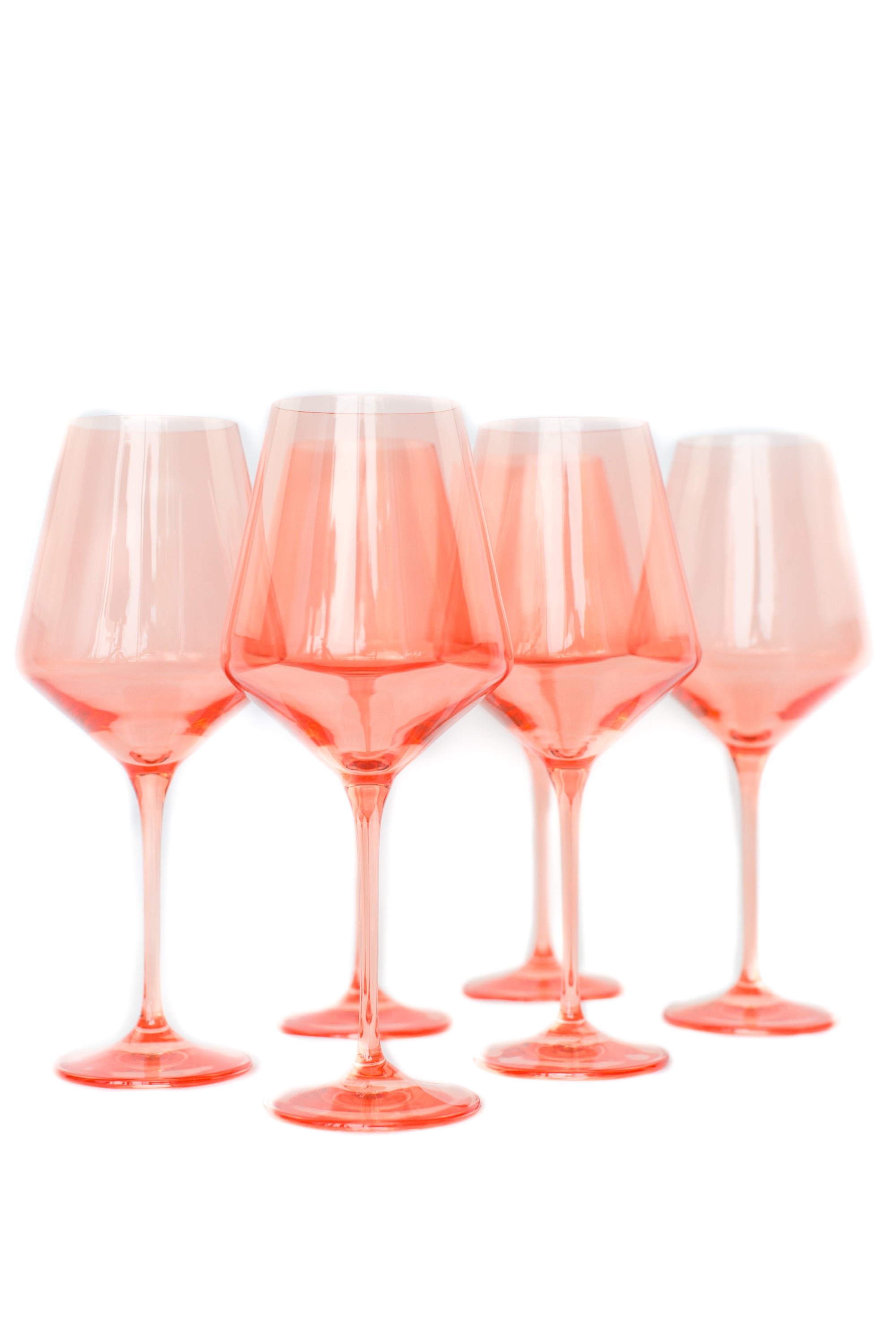 Estelle Colored Wine Stemware - Set of 6- Peach Fuzz {Our Coral Peach ...