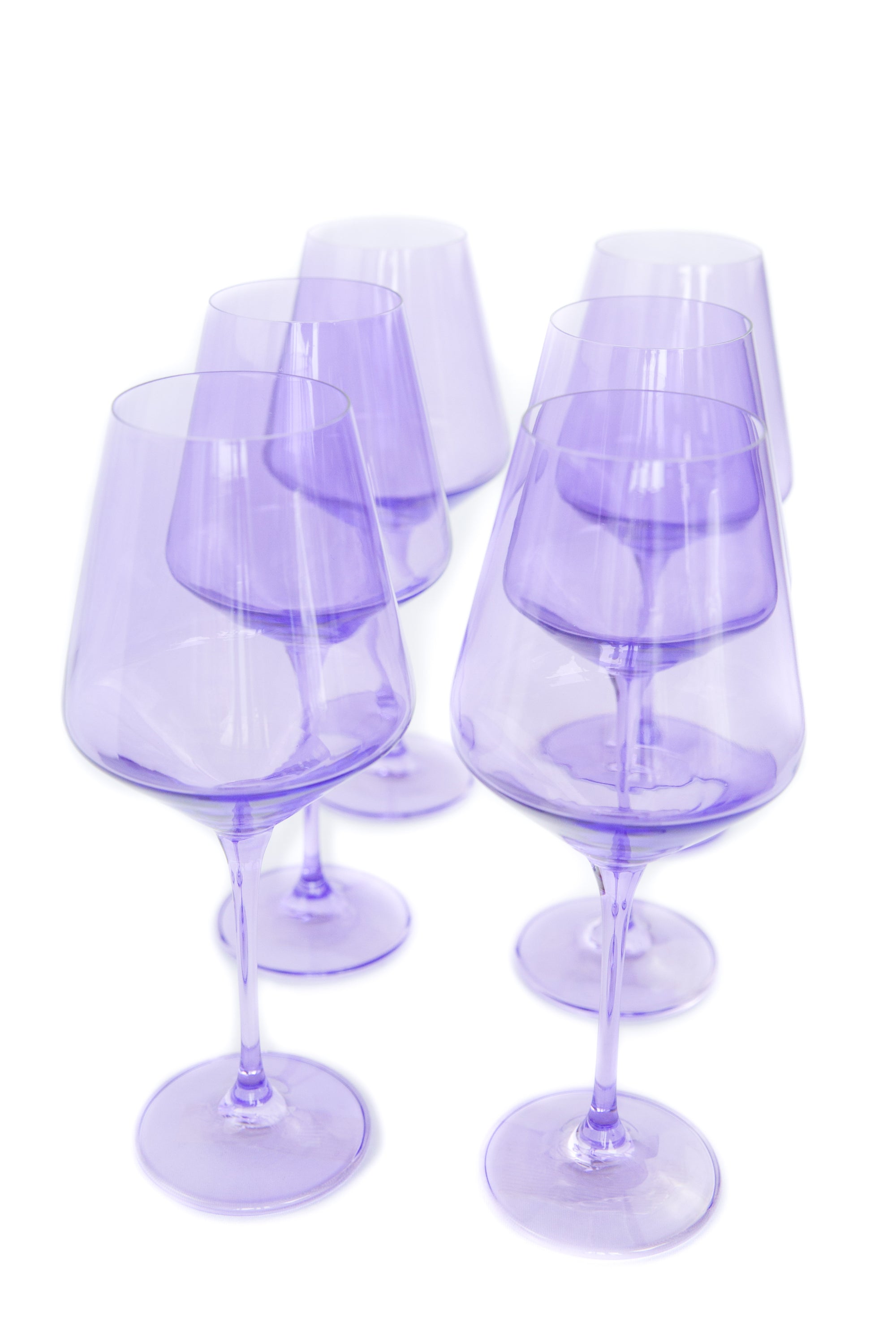 Estelle Colored Wine Stemware - Set of 6 {Lavender} – Estelle Colored Glass
