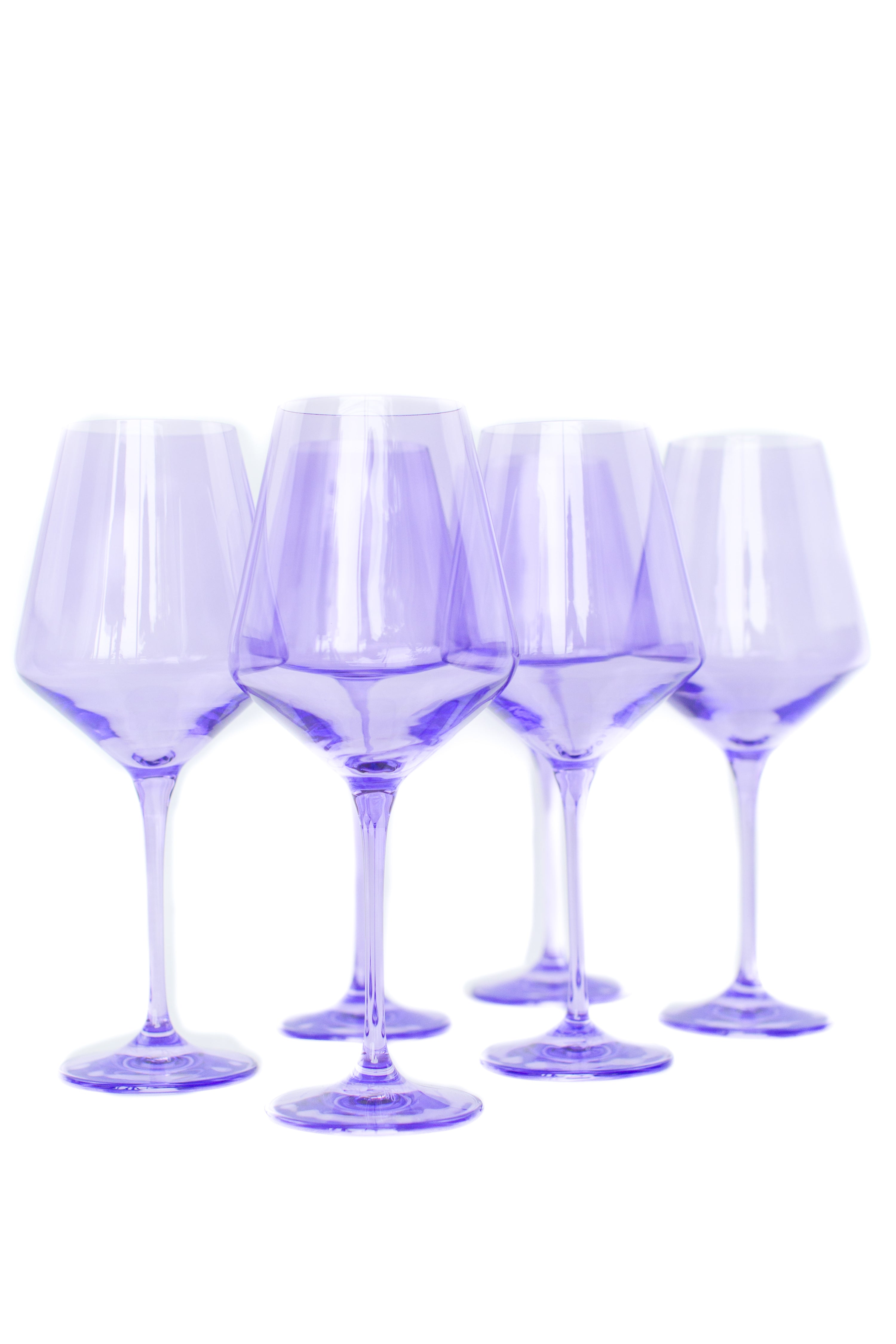 Estelle Colored Wine Stemware - Set of 6 {Lavender} – Estelle Colored Glass